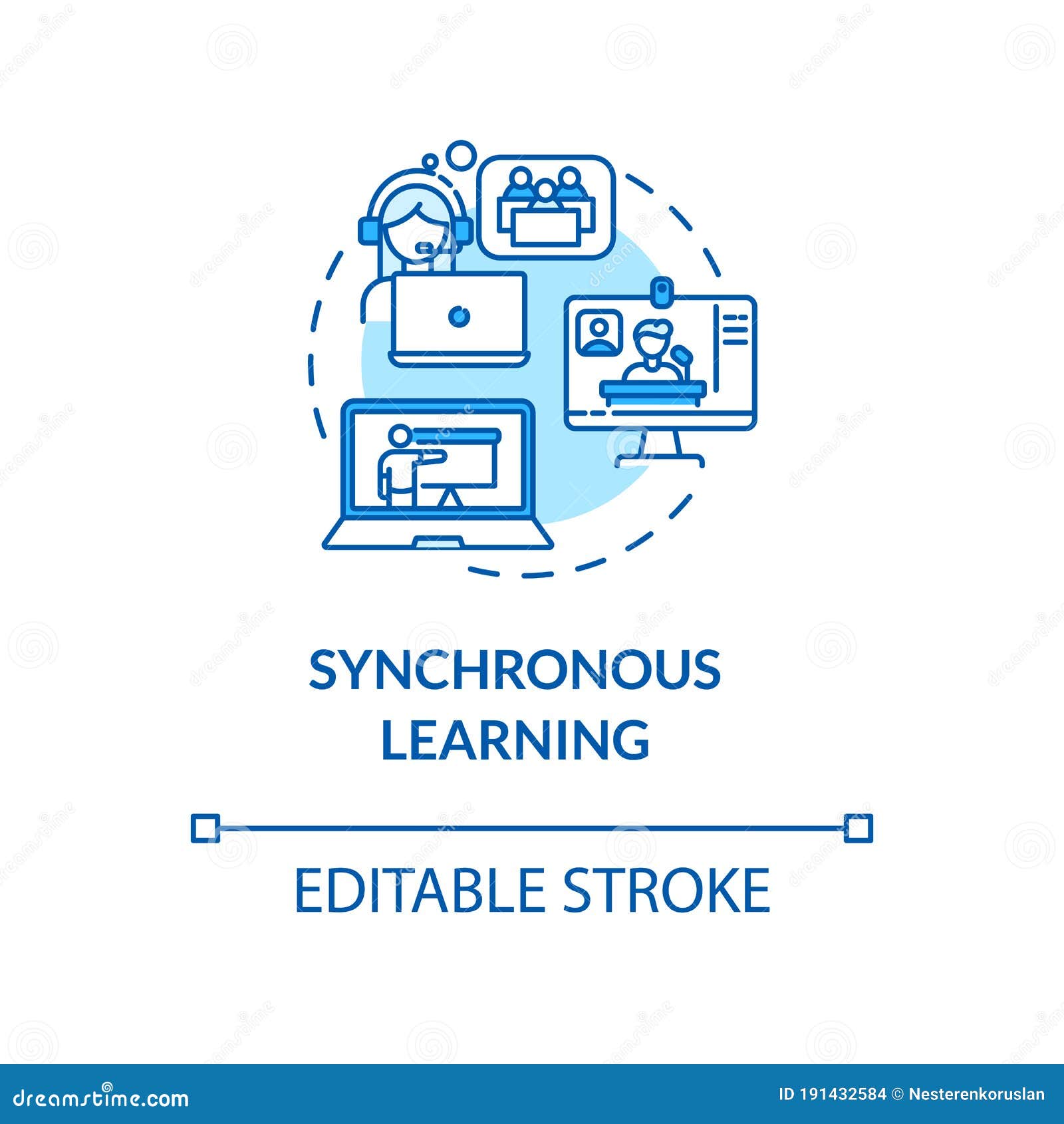 Synchronous Learning Concept Icon Stock Vector - Illustration of ...