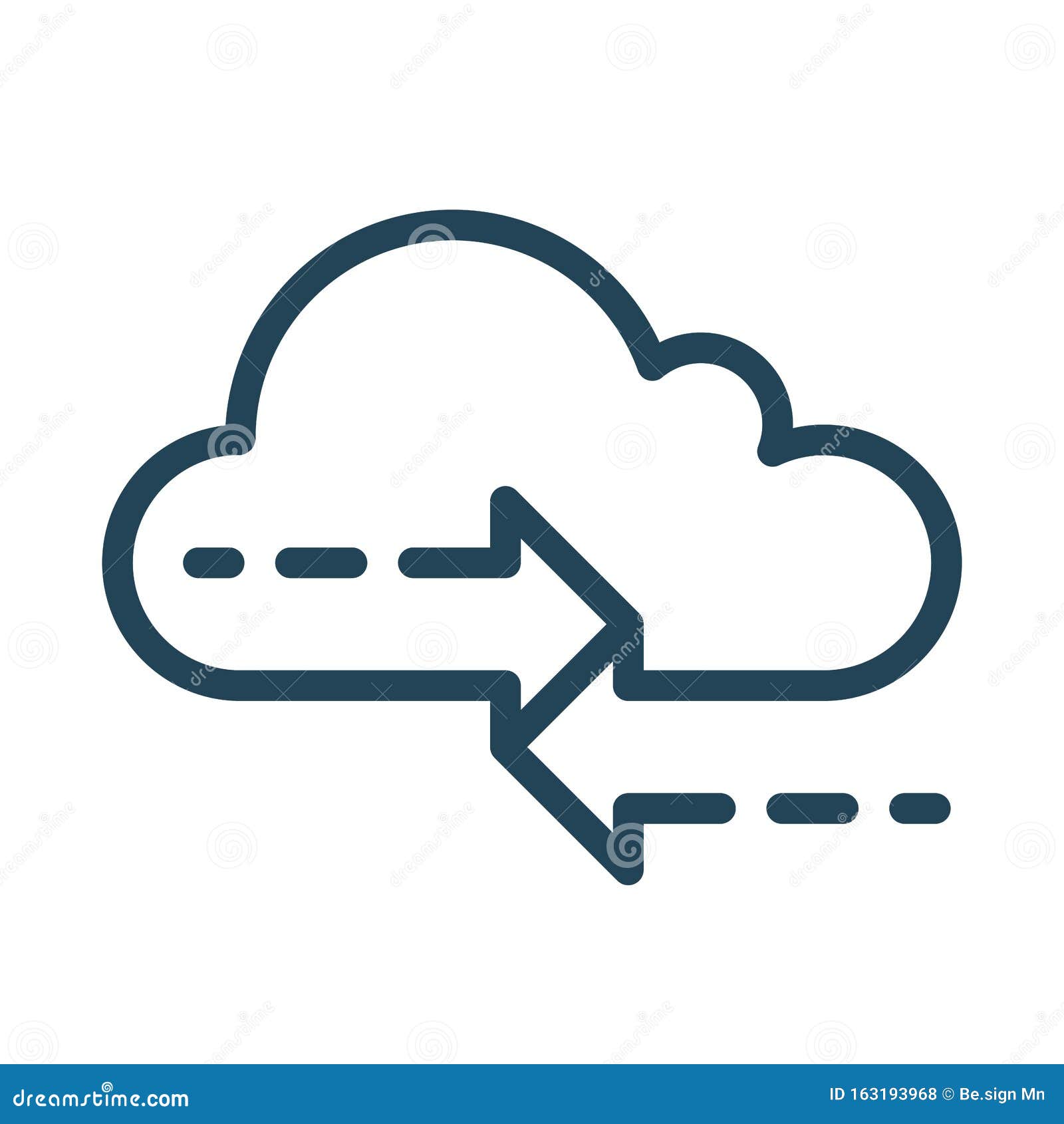 Syncing Data on the Cloud Service. Cloud Computing Icon. Stock Vector ...
