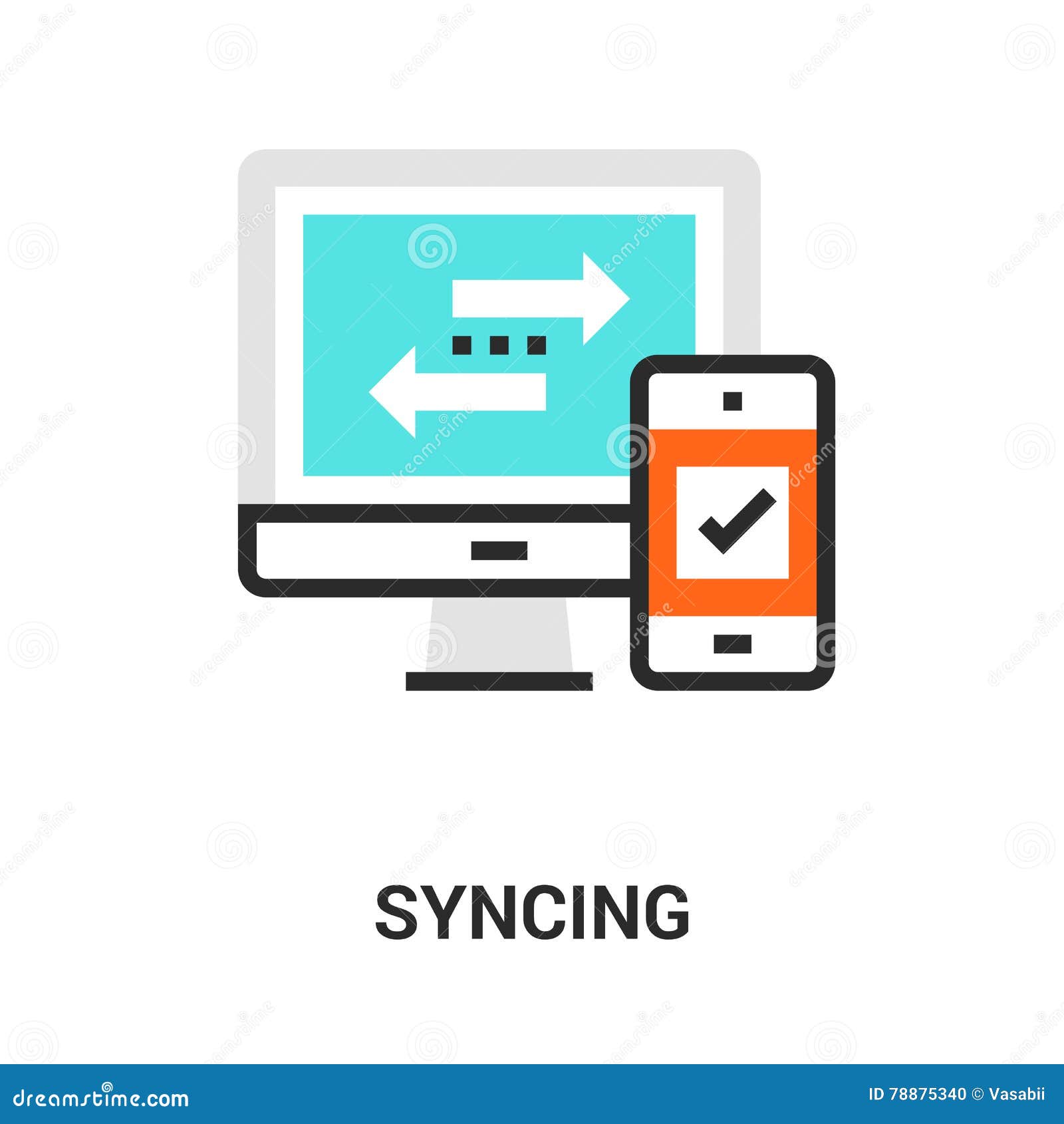 Syncing icon concept stock vector. Illustration of sign - 78875340