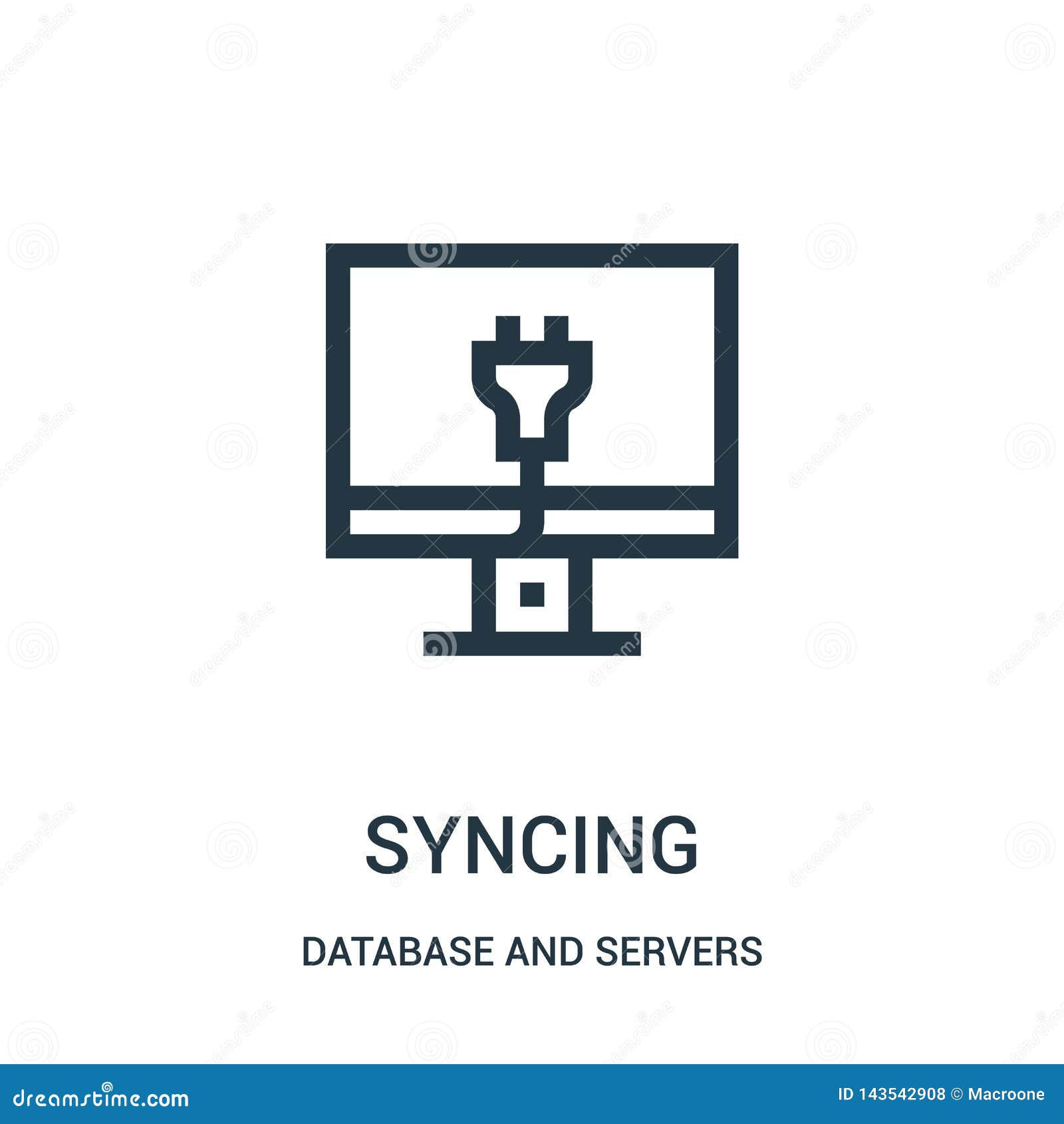 Syncing Icon Vector From Database And Servers Collection Thin Line Syncing Outline Icon Vector