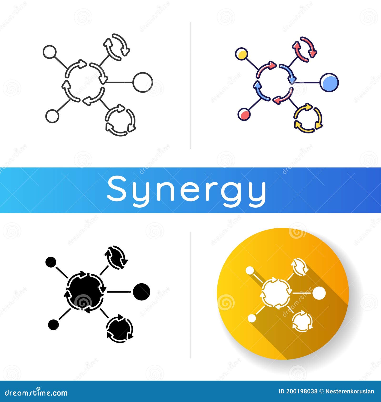 Synergetic Network Chalk White Icon On Black Background Cartoon Vector ...