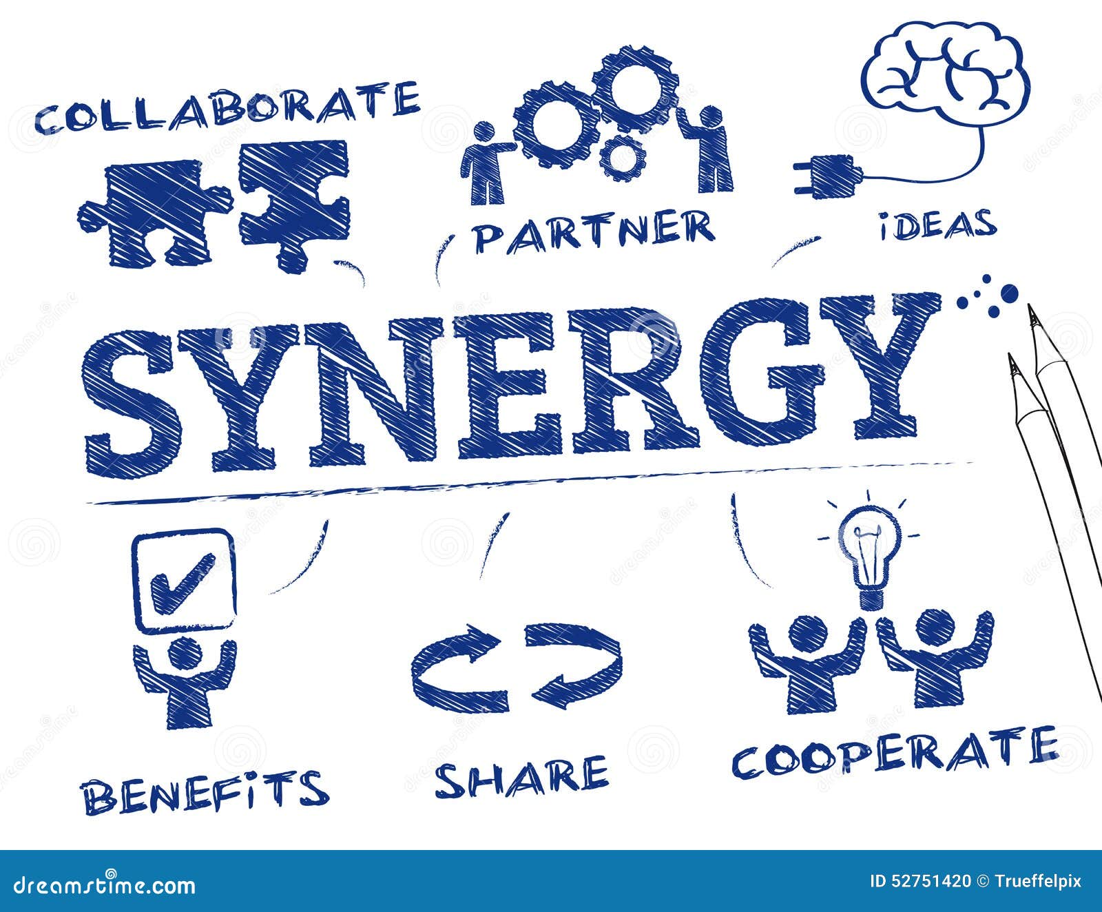 Synergie stock abbildung. Illustration von teil, diagramm - 52751420