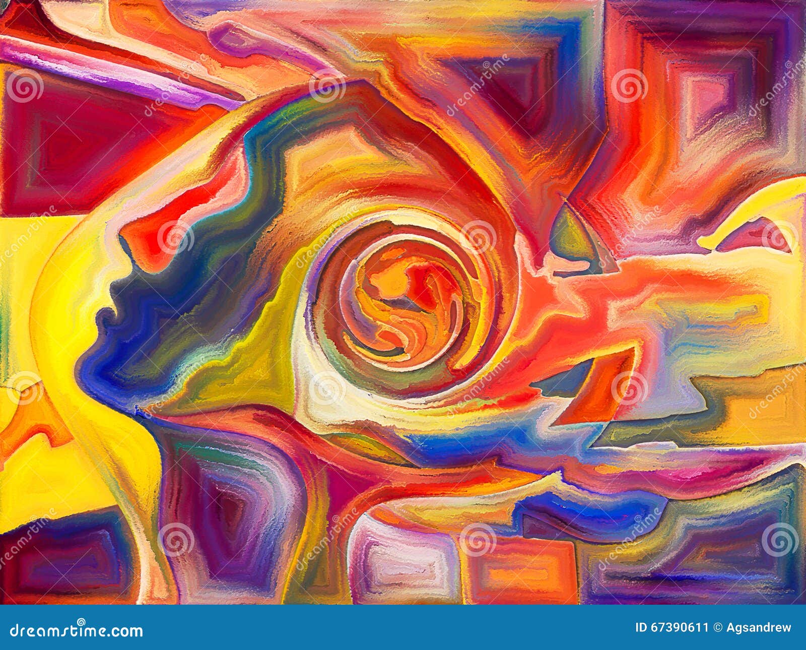 Synergies of Fragmentation stock illustration. Illustration of forehead ...