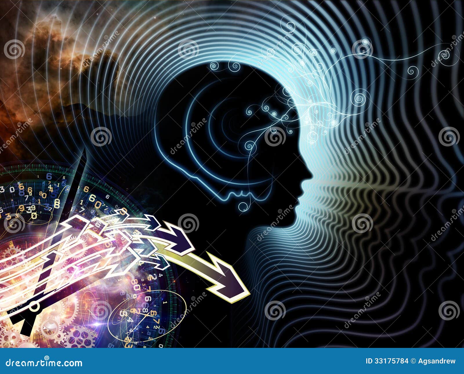 Synergies of Human Mind stock illustration. Illustration of mind - 33175784