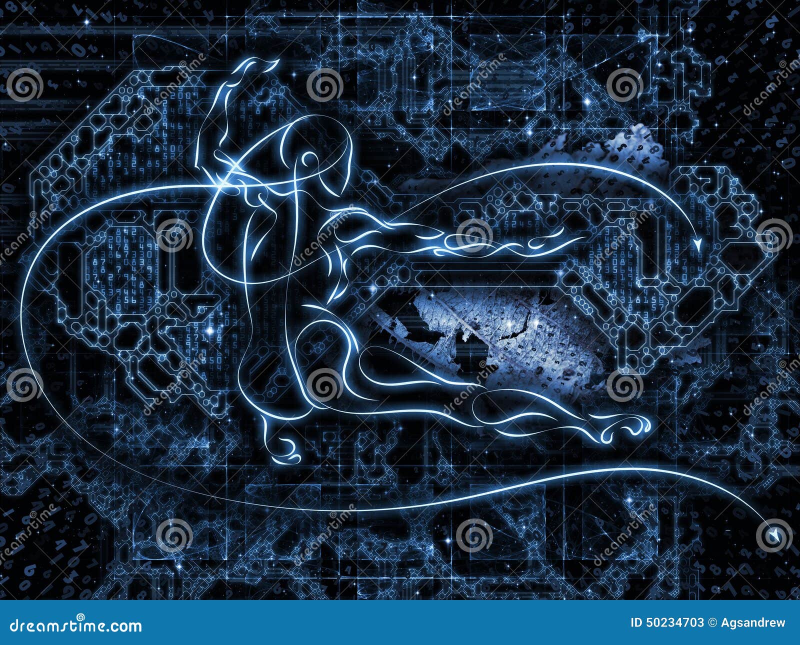 Synergismen van Verbinding stock illustratie. Illustration of hersenen ...