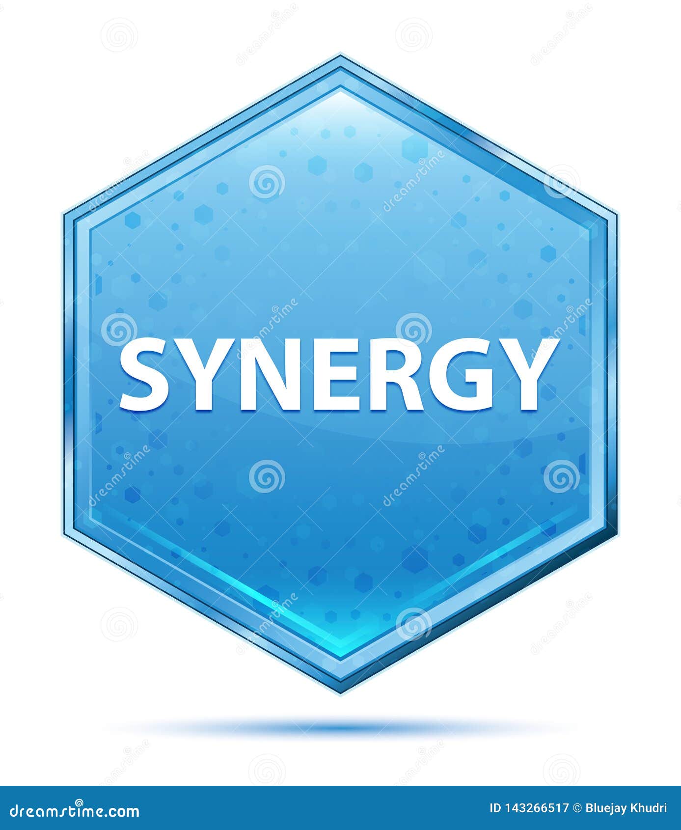 Synergy Crystal Blue Hexagon Button Stock Illustration - Illustration ...