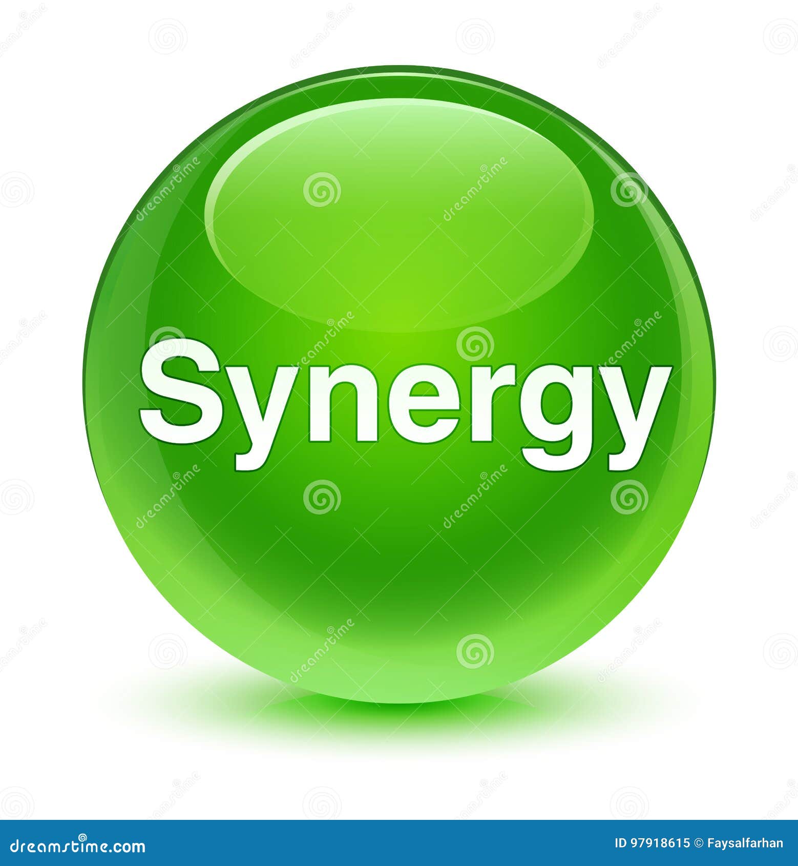 Synergy Glassy Green Round Button Stock Illustration - Illustration of ...
