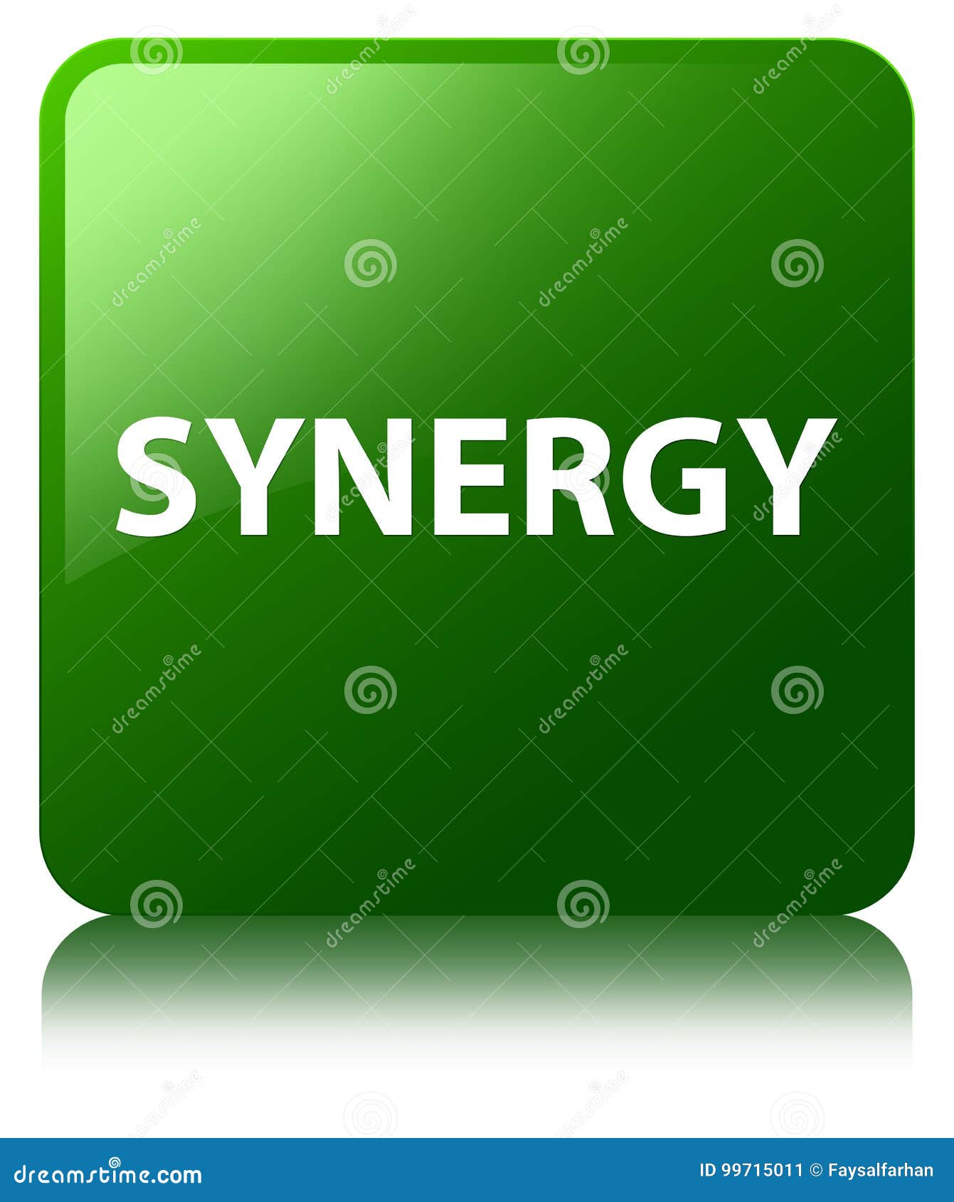 Synergy Green Square Button Stock Illustration - Illustration of ...