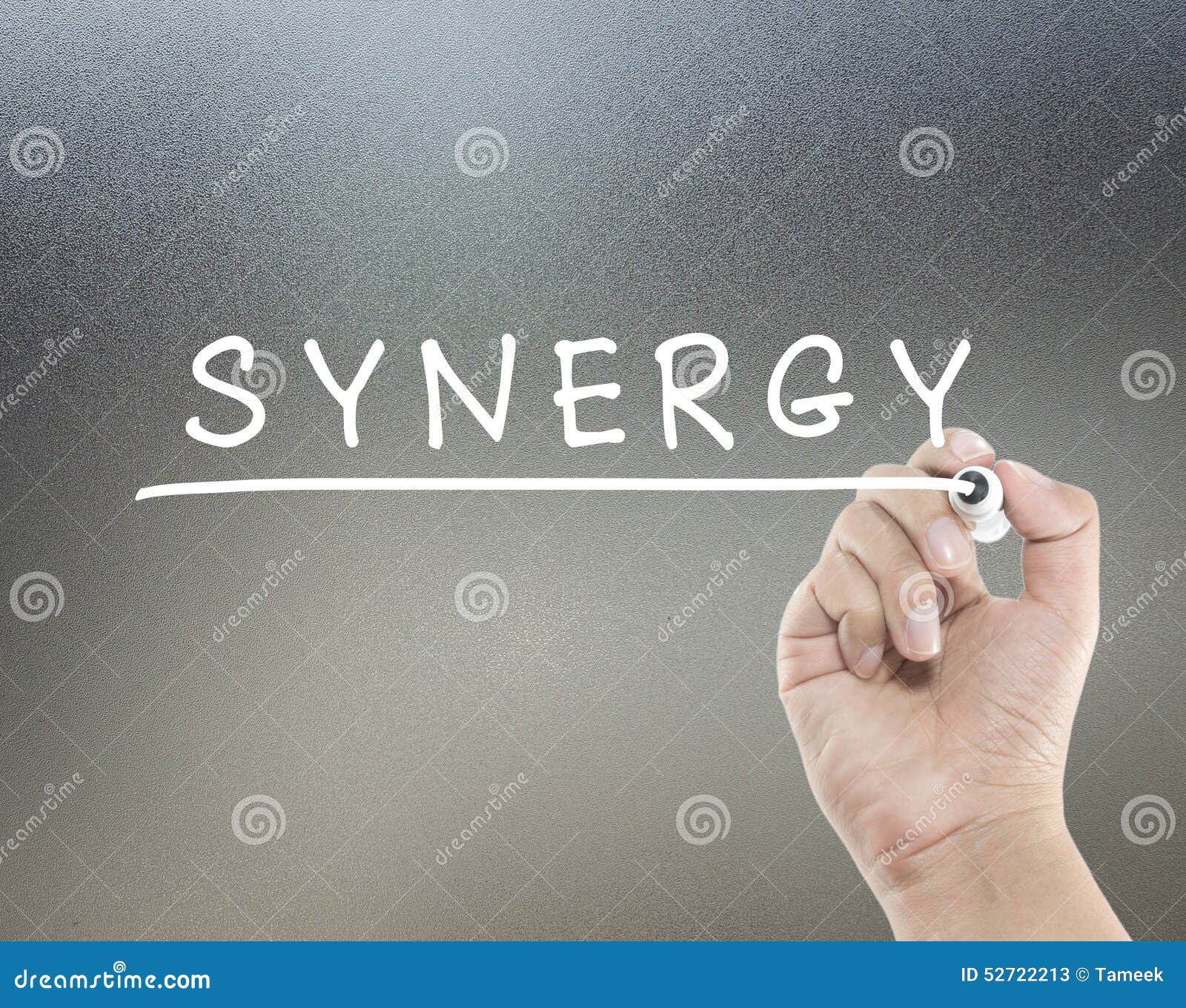 Synergy with hand writing stock image. Image of business - 52722213