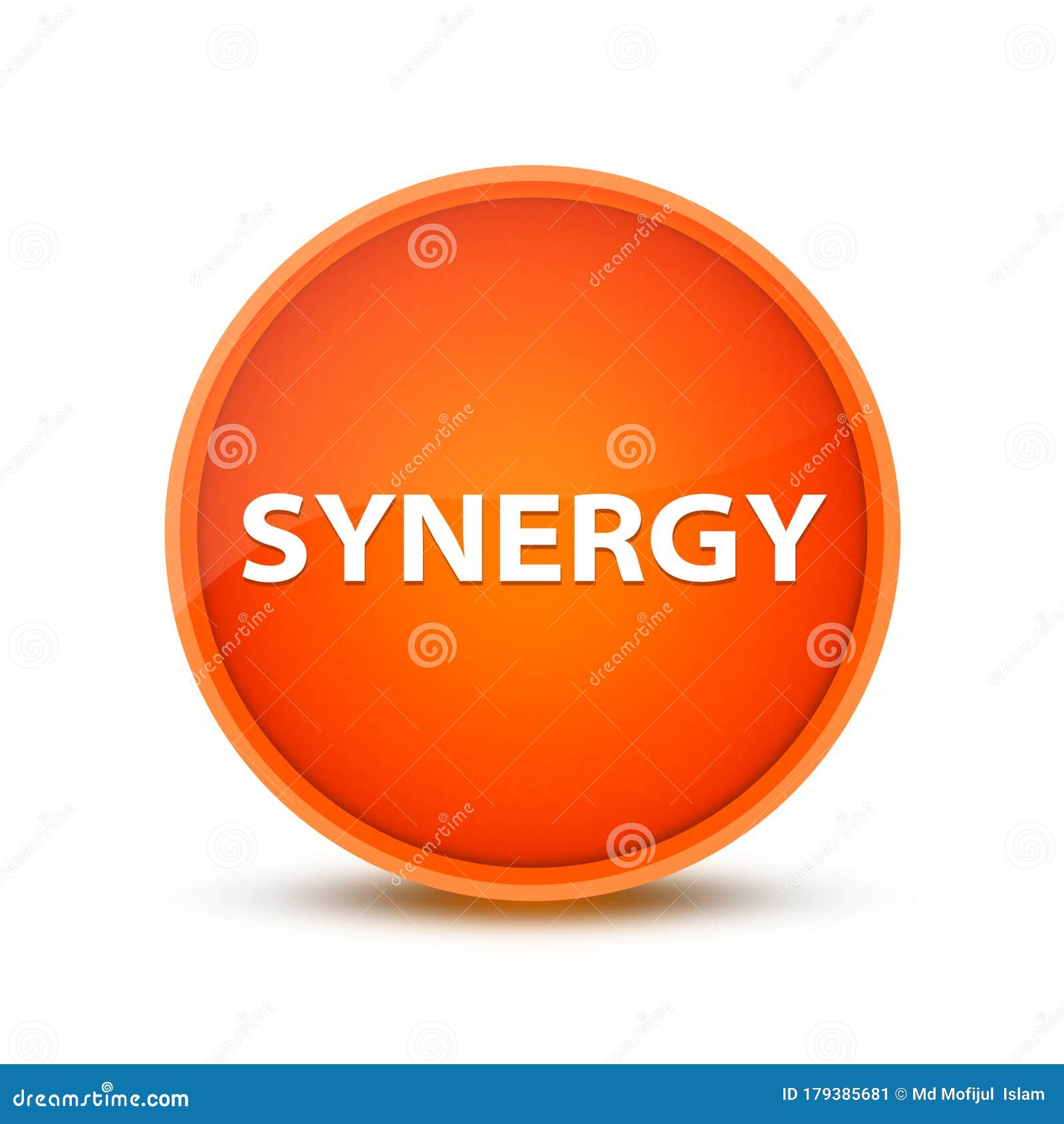 Synergy Isolated on Special Orange Round Button Abstract Stock ...