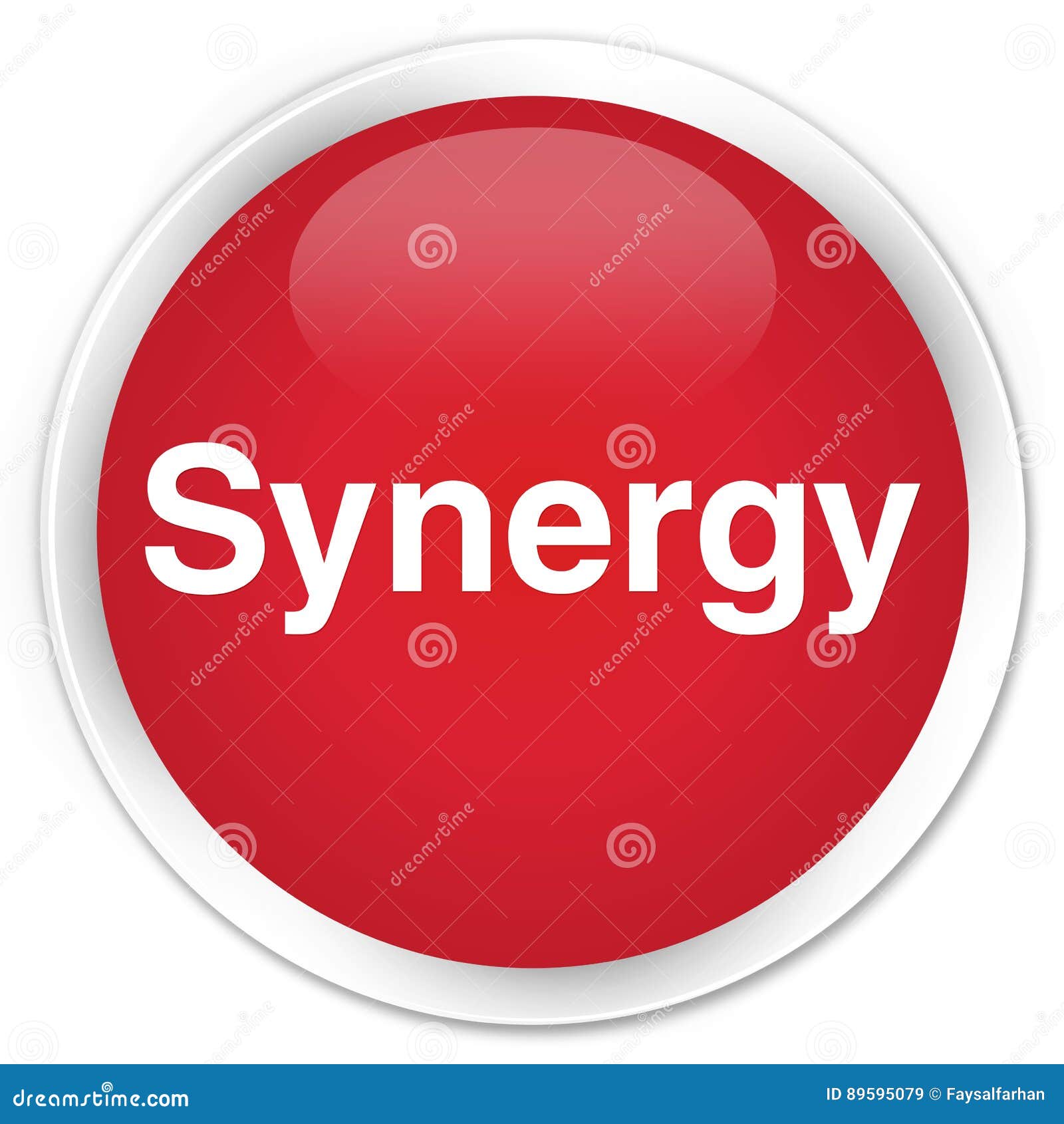 Synergy Premium Red Round Button Stock Illustration - Illustration of ...