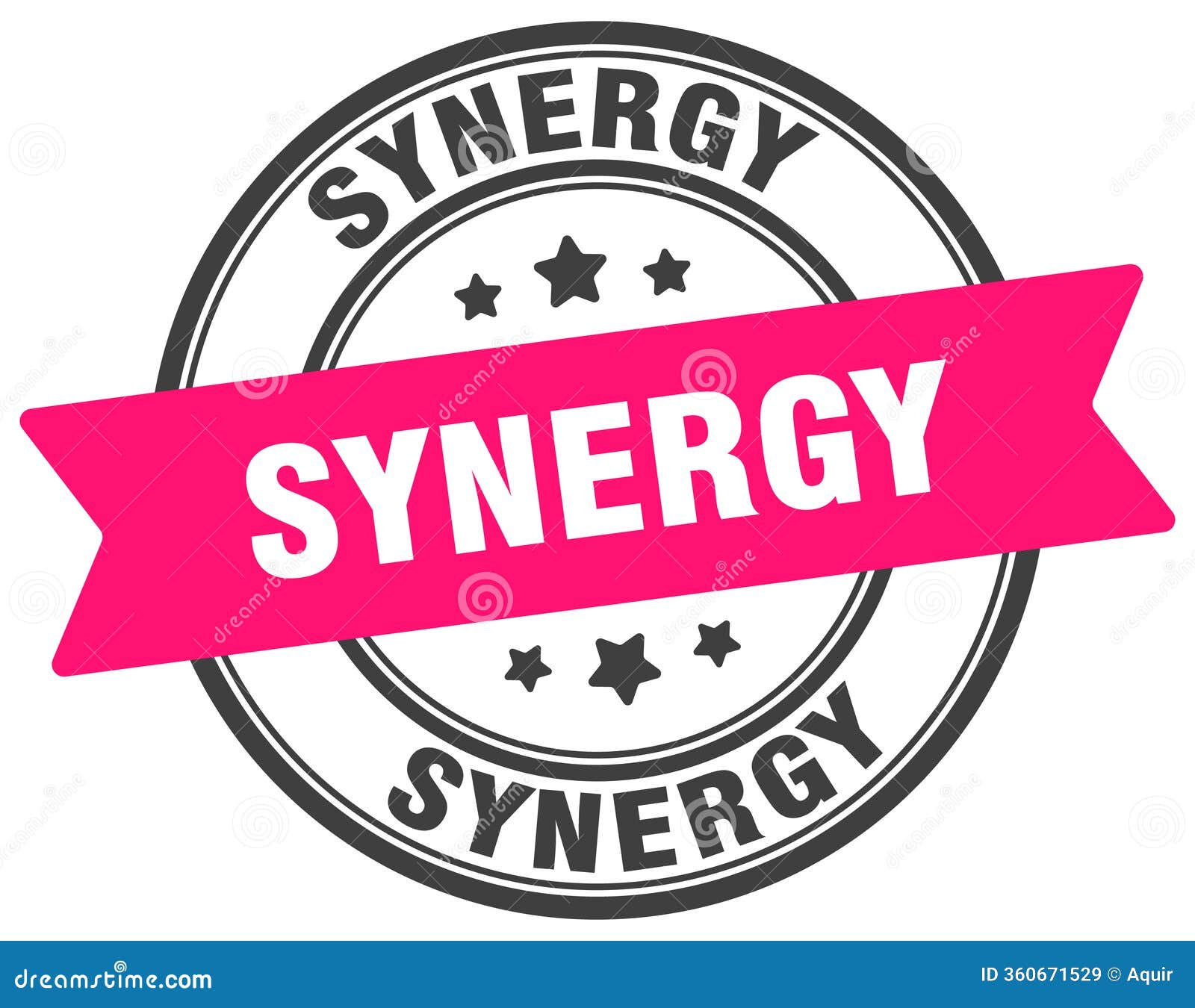 Synergy Stamp. Synergy Label on Transparent Background. Round Sign ...
