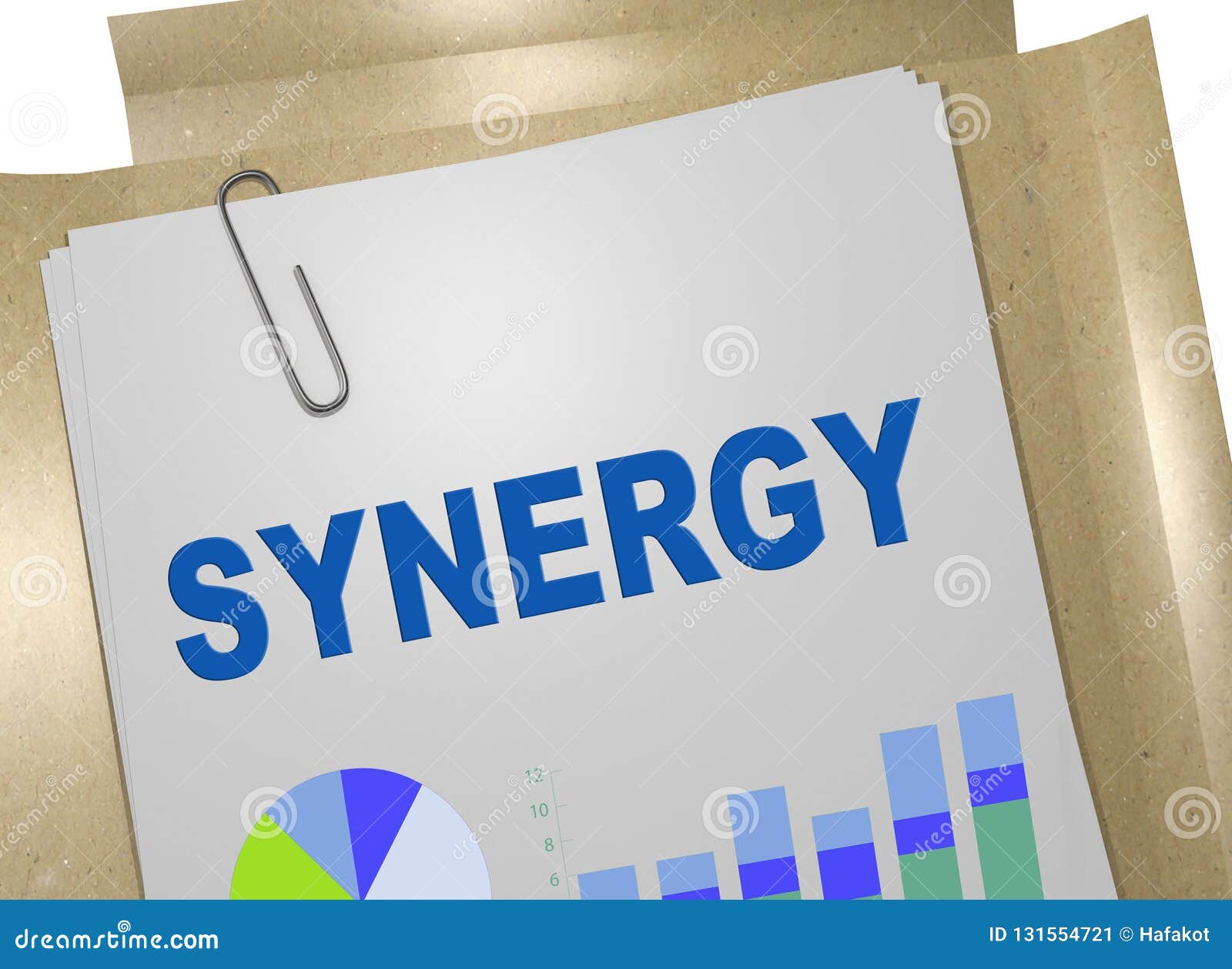 SYNERGY Title on Business Document Stock Illustration - Illustration of ...