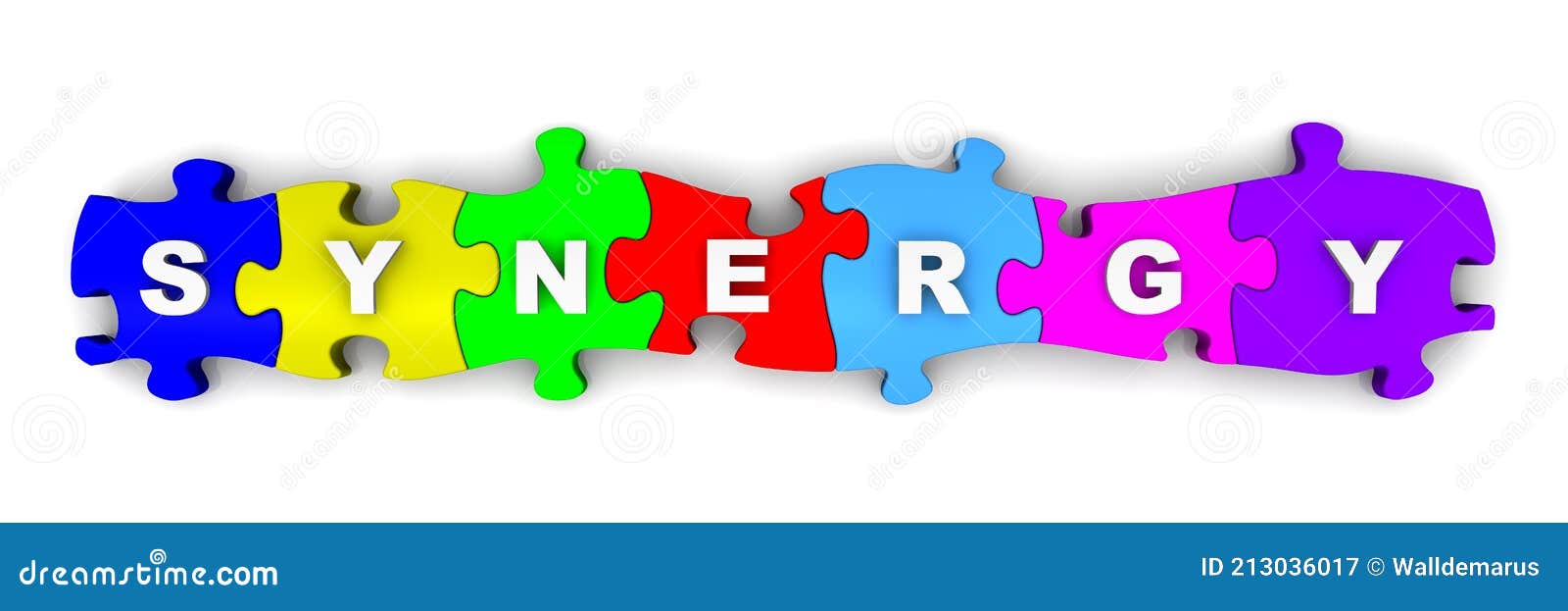 Synergy. Word on puzzles stock illustration. Illustration of digitally ...