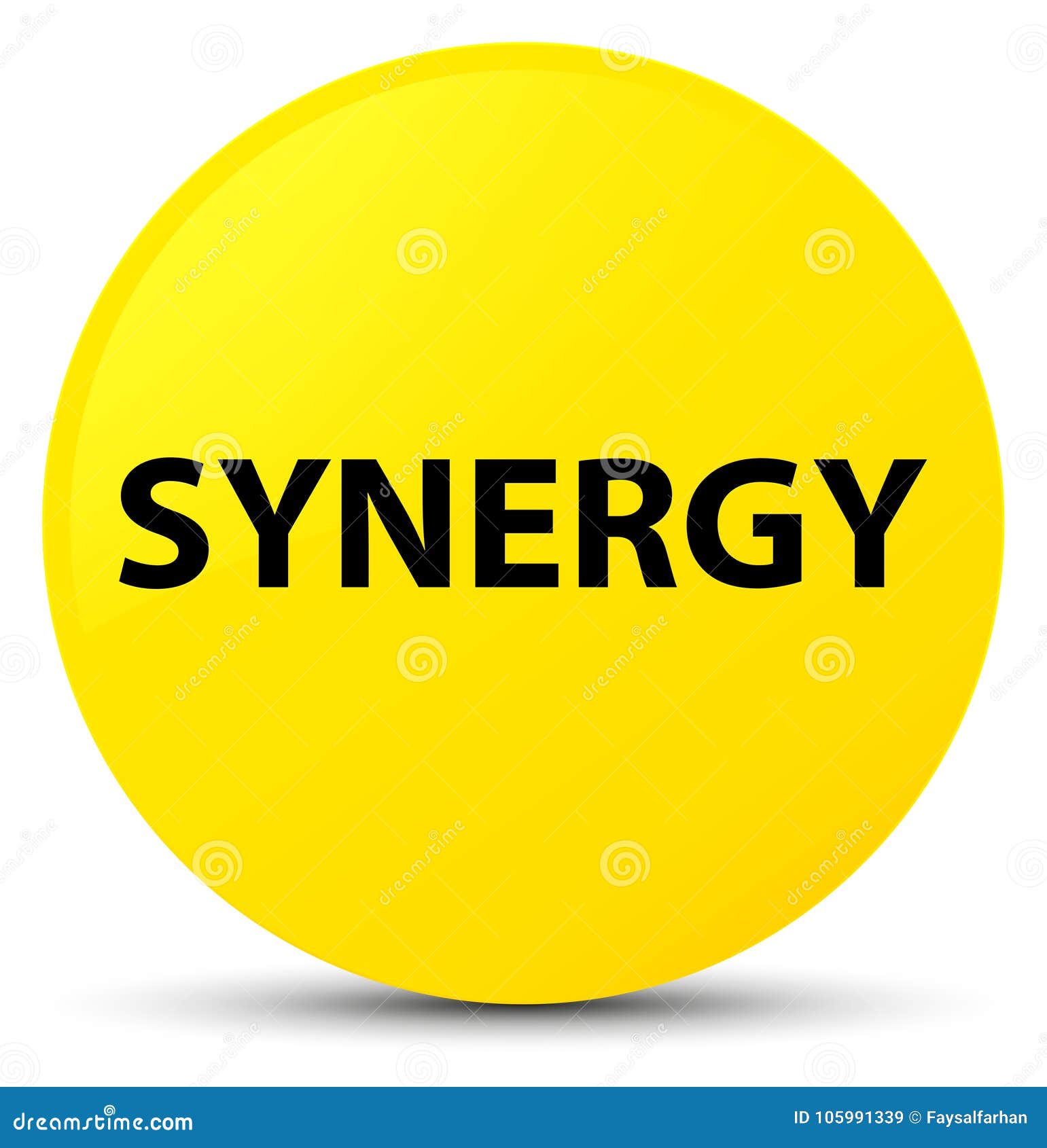 Synergy Yellow Round Button Stock Illustration - Illustration of round ...