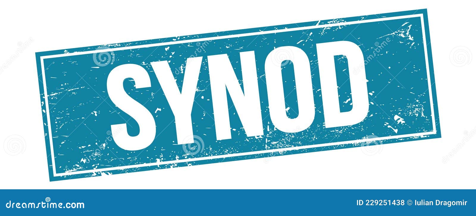 SYNOD Text On Blue Grungy Rectangle Stamp Stock Photo | CartoonDealer ...