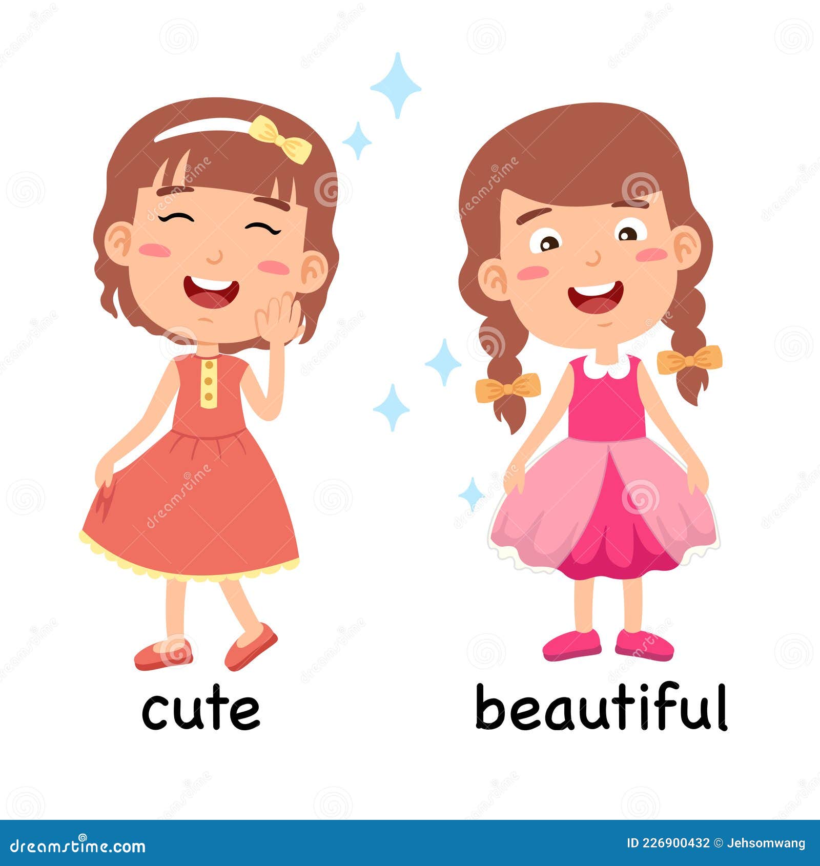 Synonymes Adjectifs Mignons Et Beaux Illustration de Vecteur ...