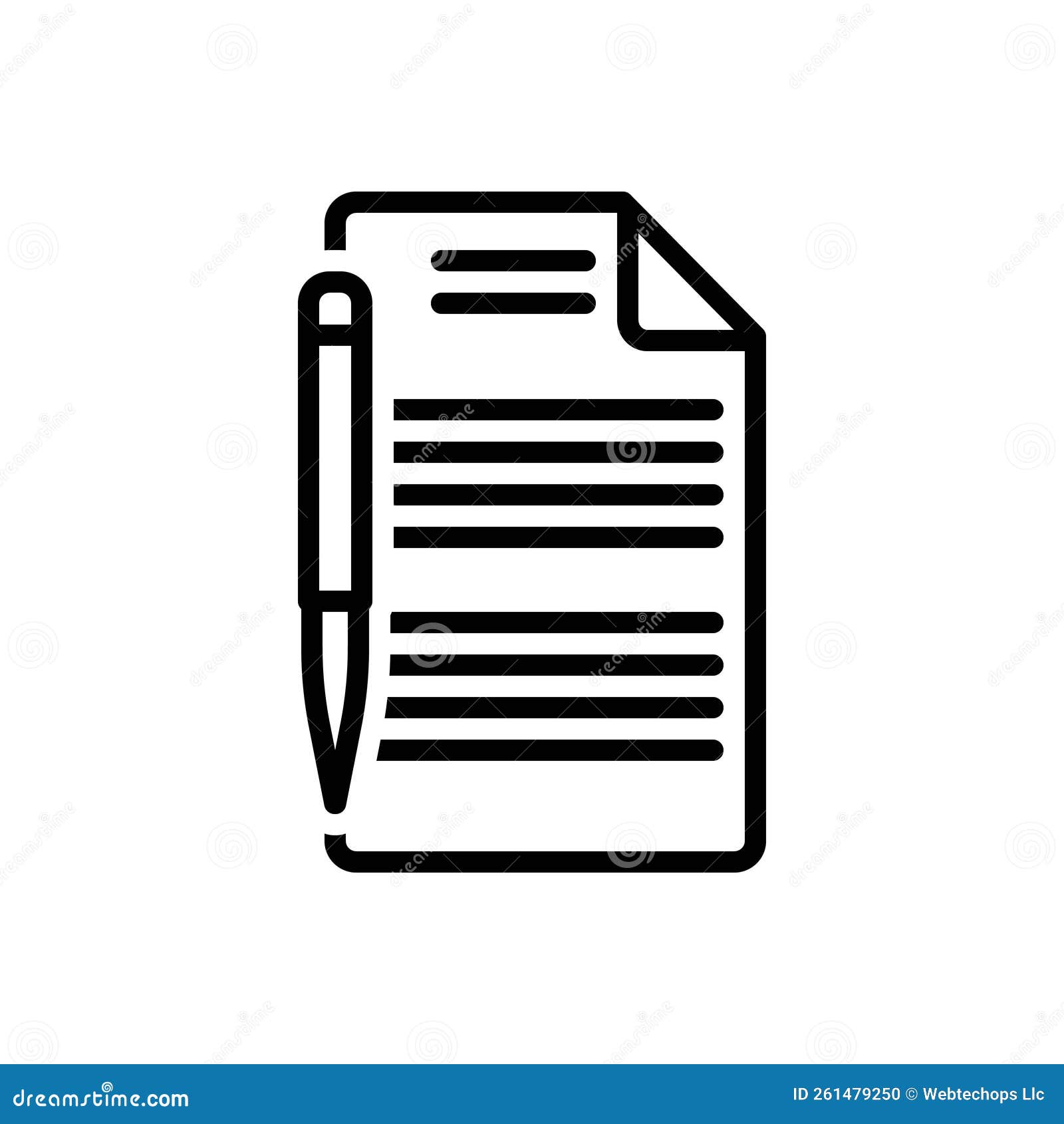 Black Line Icon for Synopsis, Essence and Summary Stock Vector ...