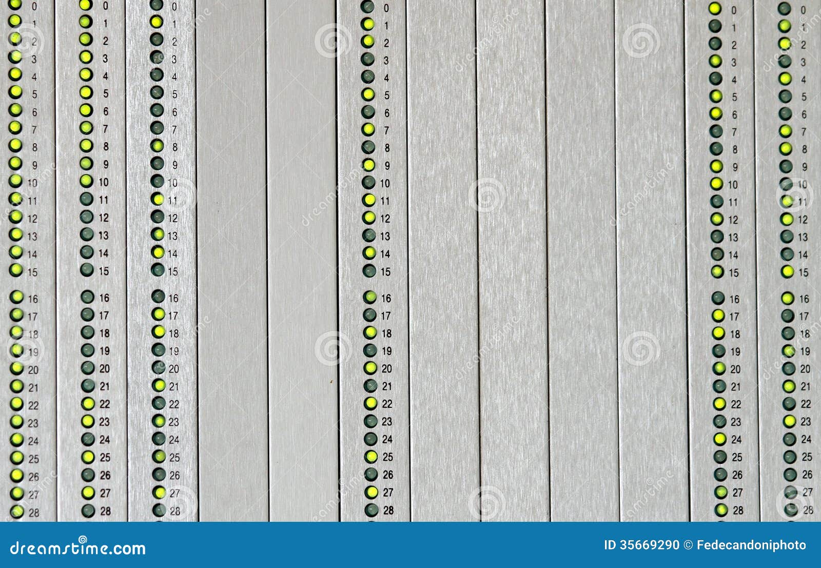 Synoptic Panel for Signalling Alarms with Green Led Stock Photo - Image ...