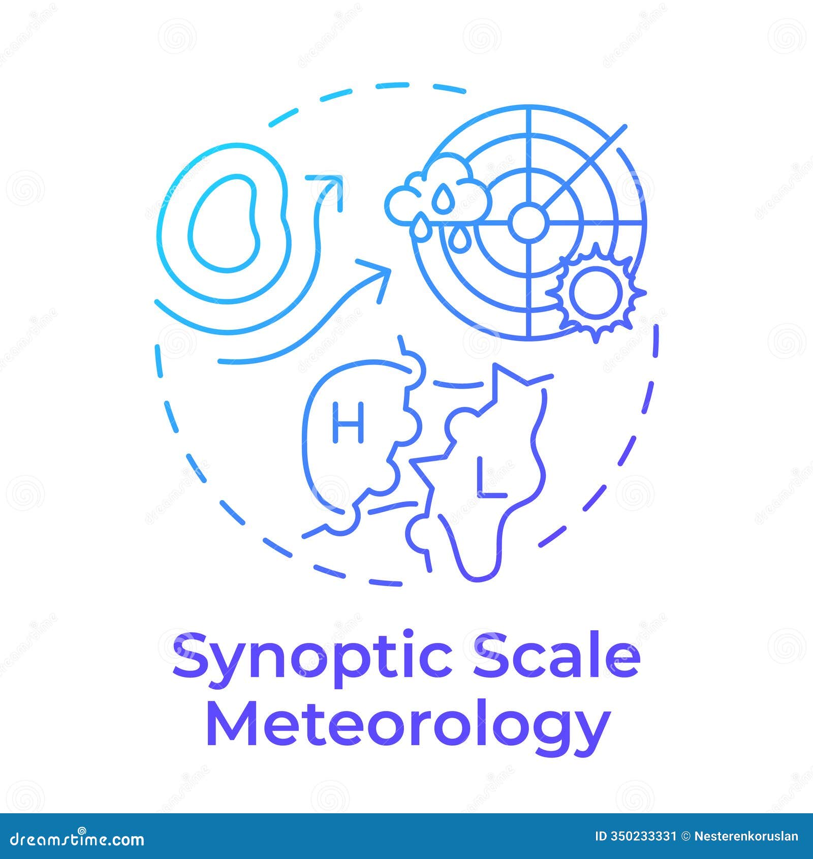 Synoptic Scale Meteorology Blue Gradient Concept Icon Stock ...