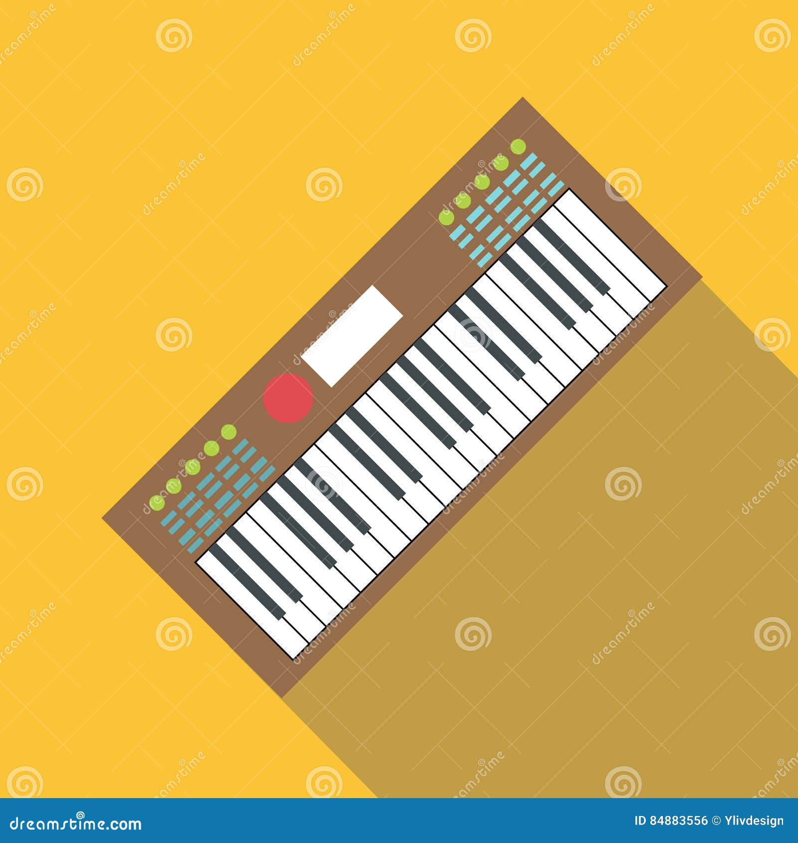 Synth icon, flat style stock vector. Illustration of composer - 84883556
