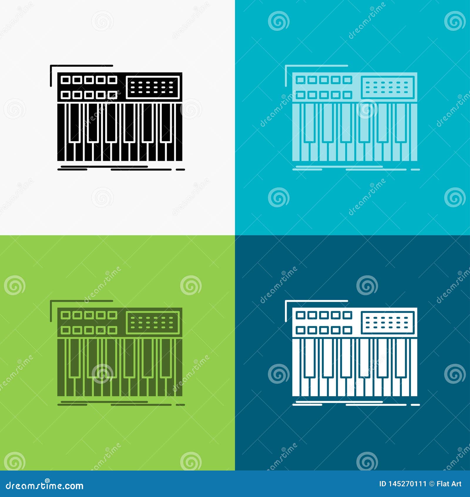Synth, Keyboard, Midi, Synthesiser, Synthesizer Icon Over Various ...