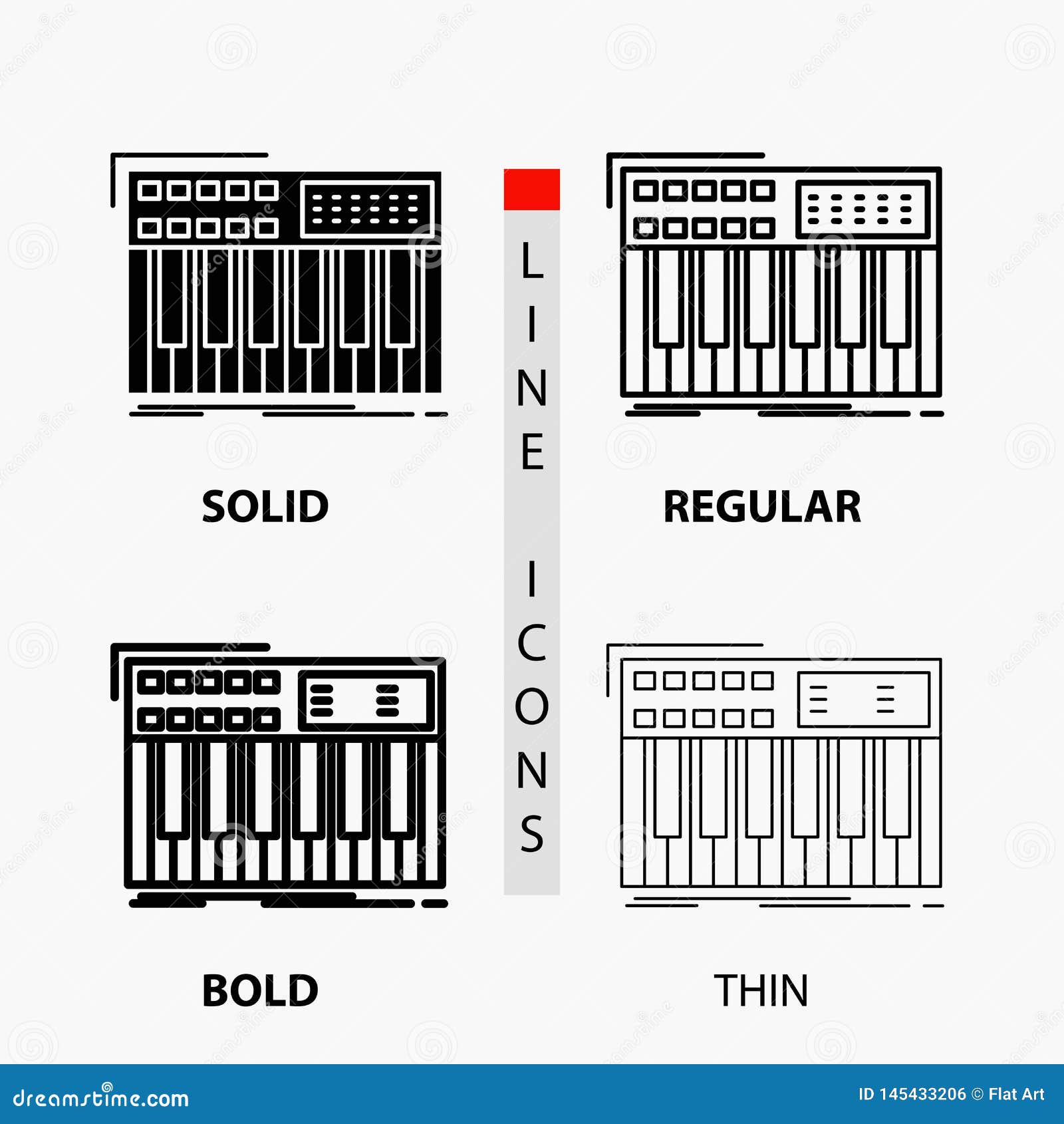 Synth, Keyboard, Midi, Synthesiser, Synthesizer Icon in Thin, Regular ...