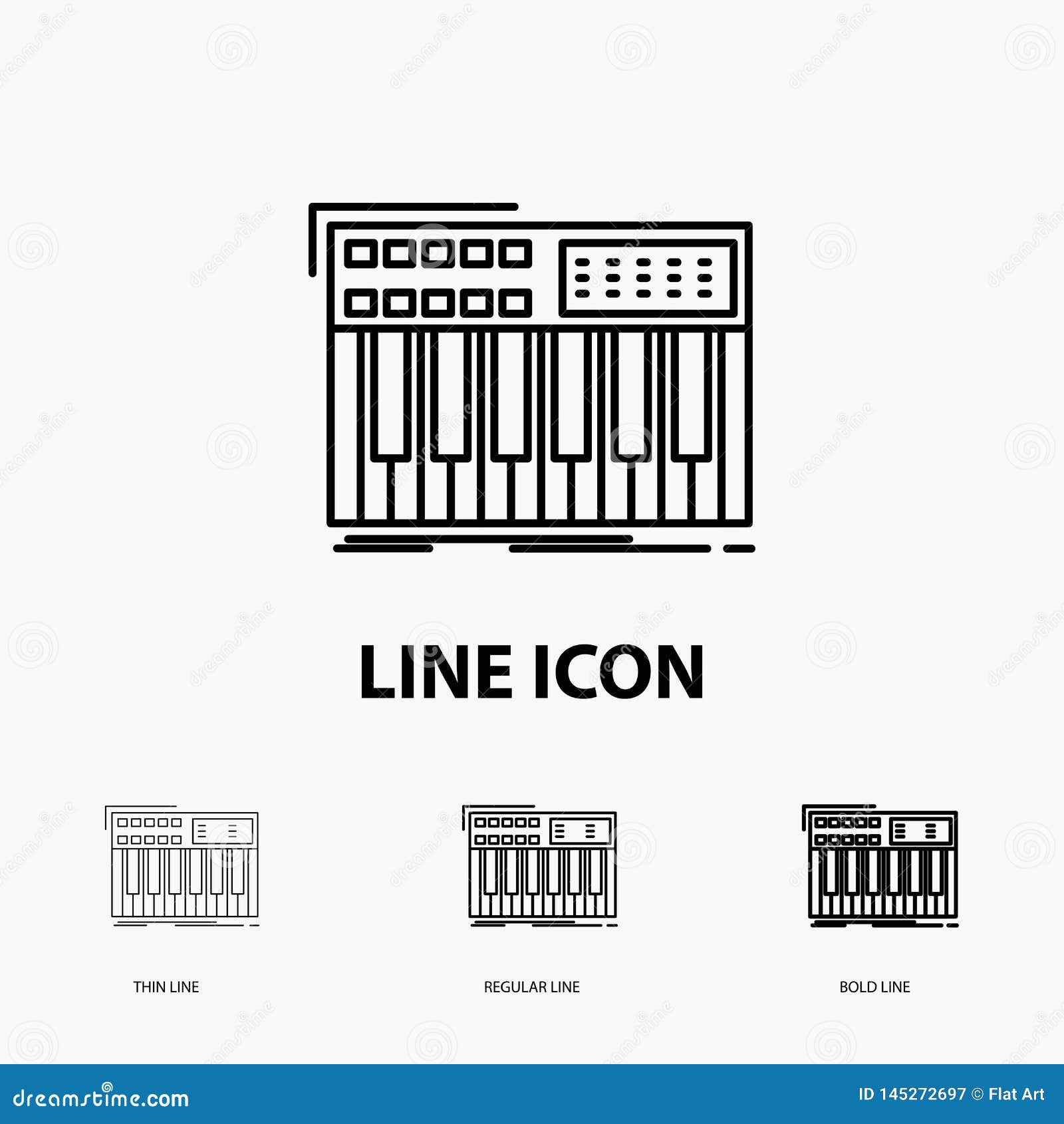 Synth, Keyboard, Midi, Synthesiser, Synthesizer Icon in Thin, Regular ...