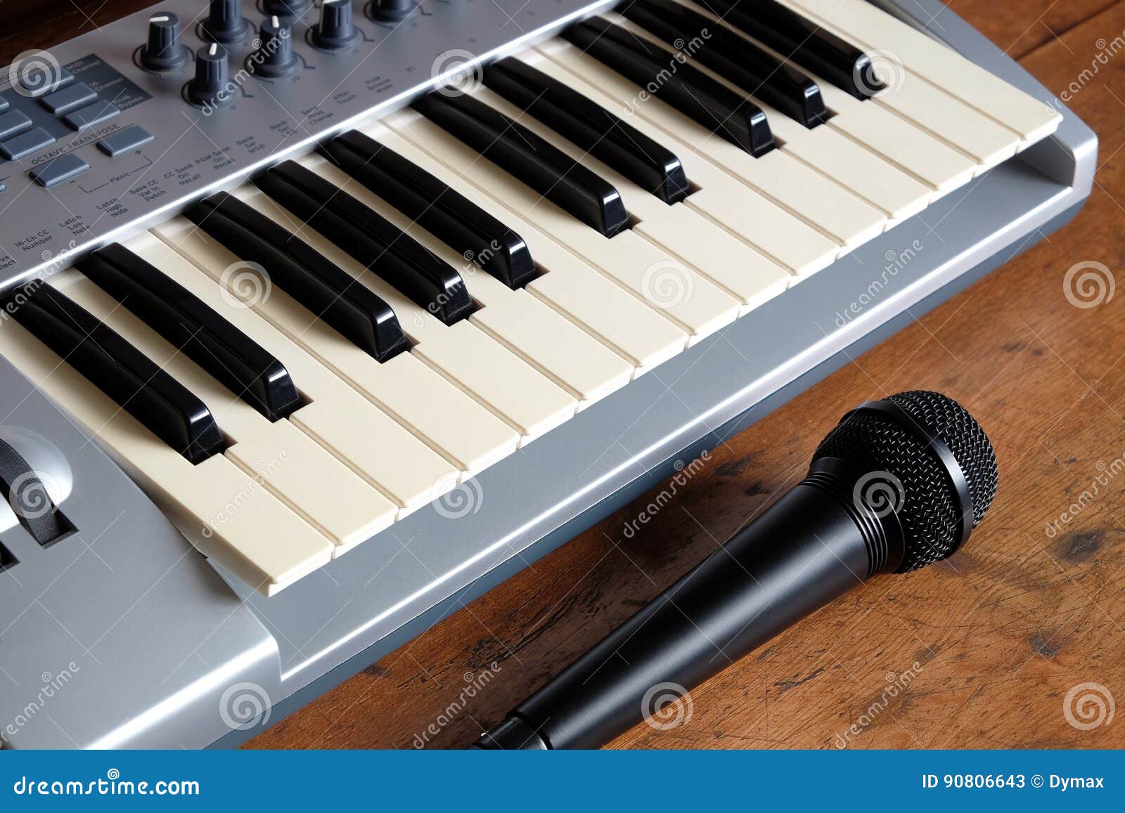 Synth Piano Roll Front Side View Closeup Stock Image - Image of knob ...