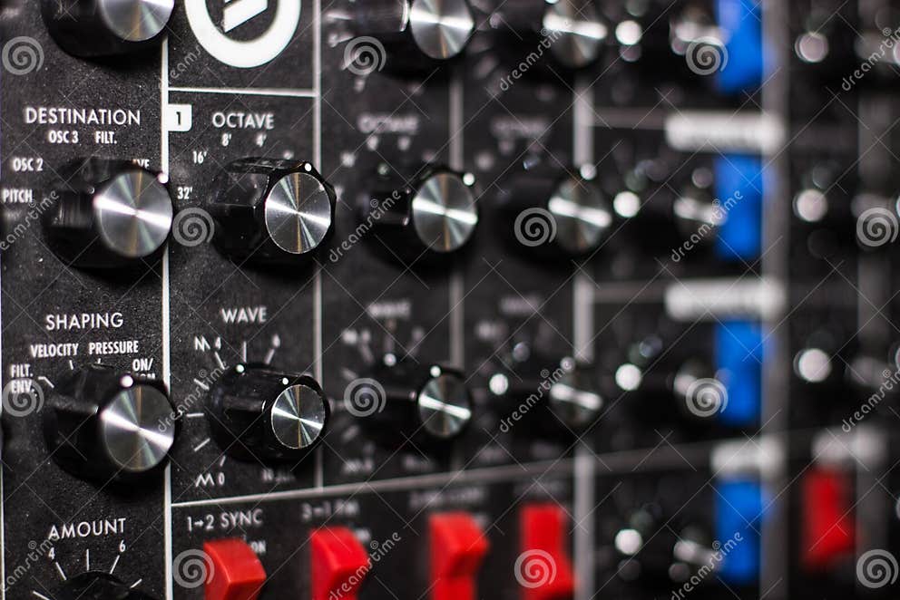 Synth rack close up stock photo. Image of mixing, controller - 75793538