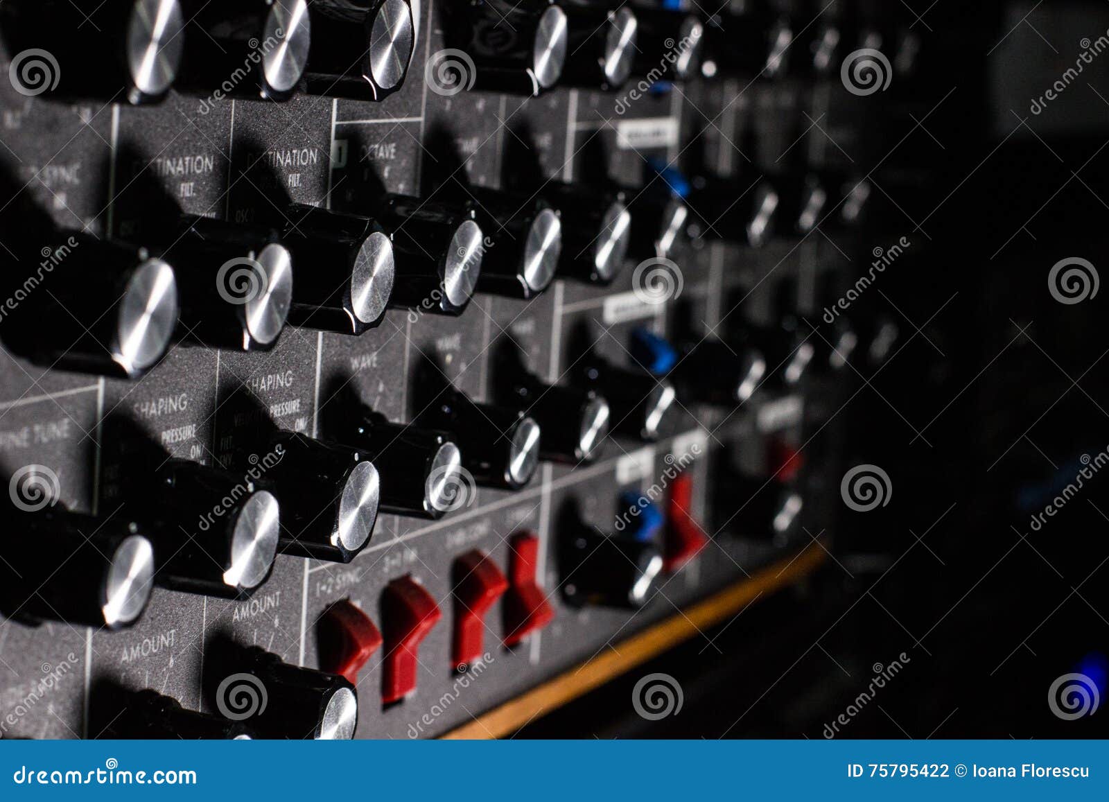 Synth rack close up stock photo. Image of electronic - 75795422