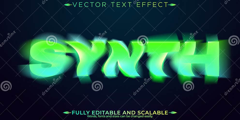 Synth Text Effect, Editable Motion and Vertigo Text Style Stock Vector ...