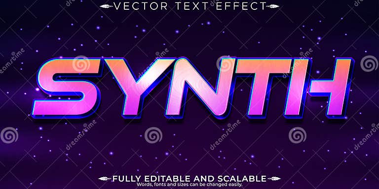 Synth Text Effect, Editable Synthetic and Music Customizable Font Style ...
