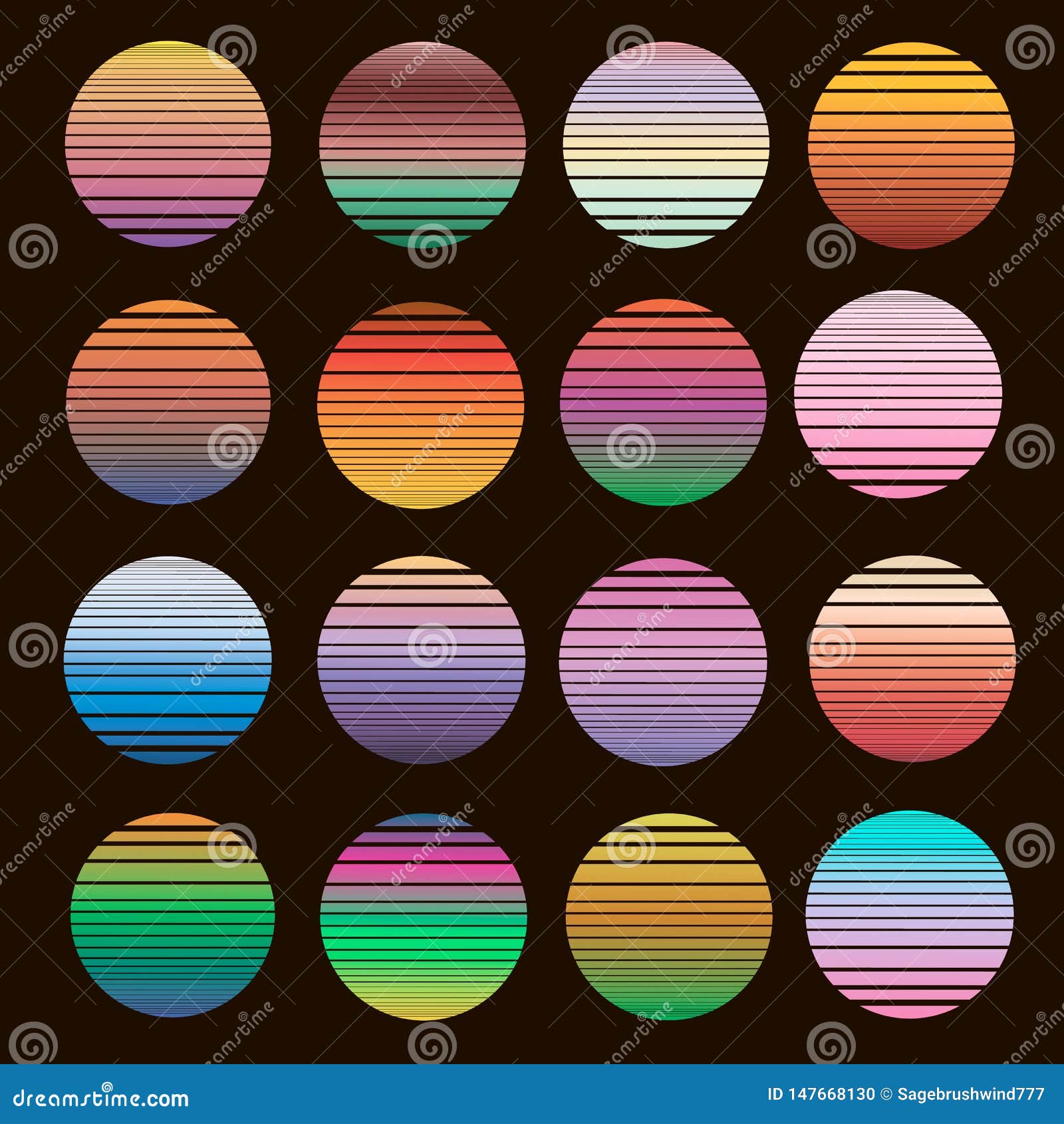Vapor Wave Vector Set of Elements Stock Vector - Illustration of ...