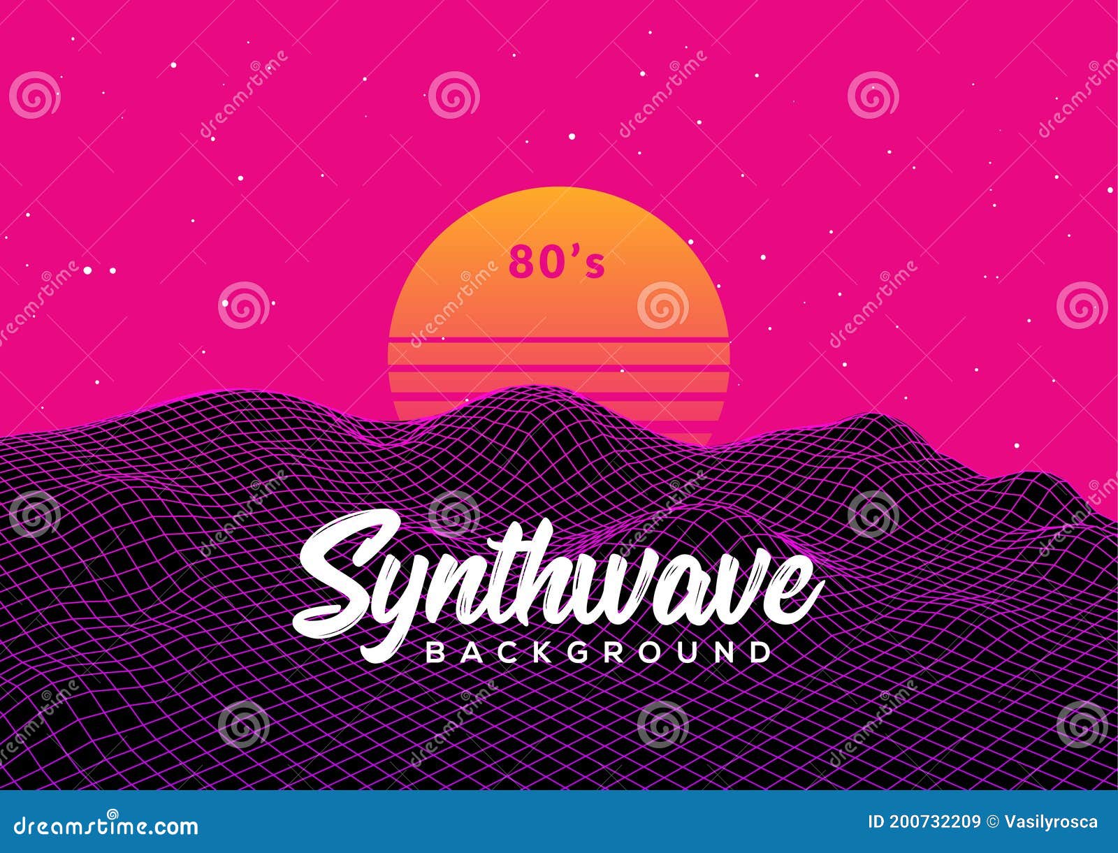 Synth Wave Retro Grid Background. Synthwave 80s Vapor Vector Game ...