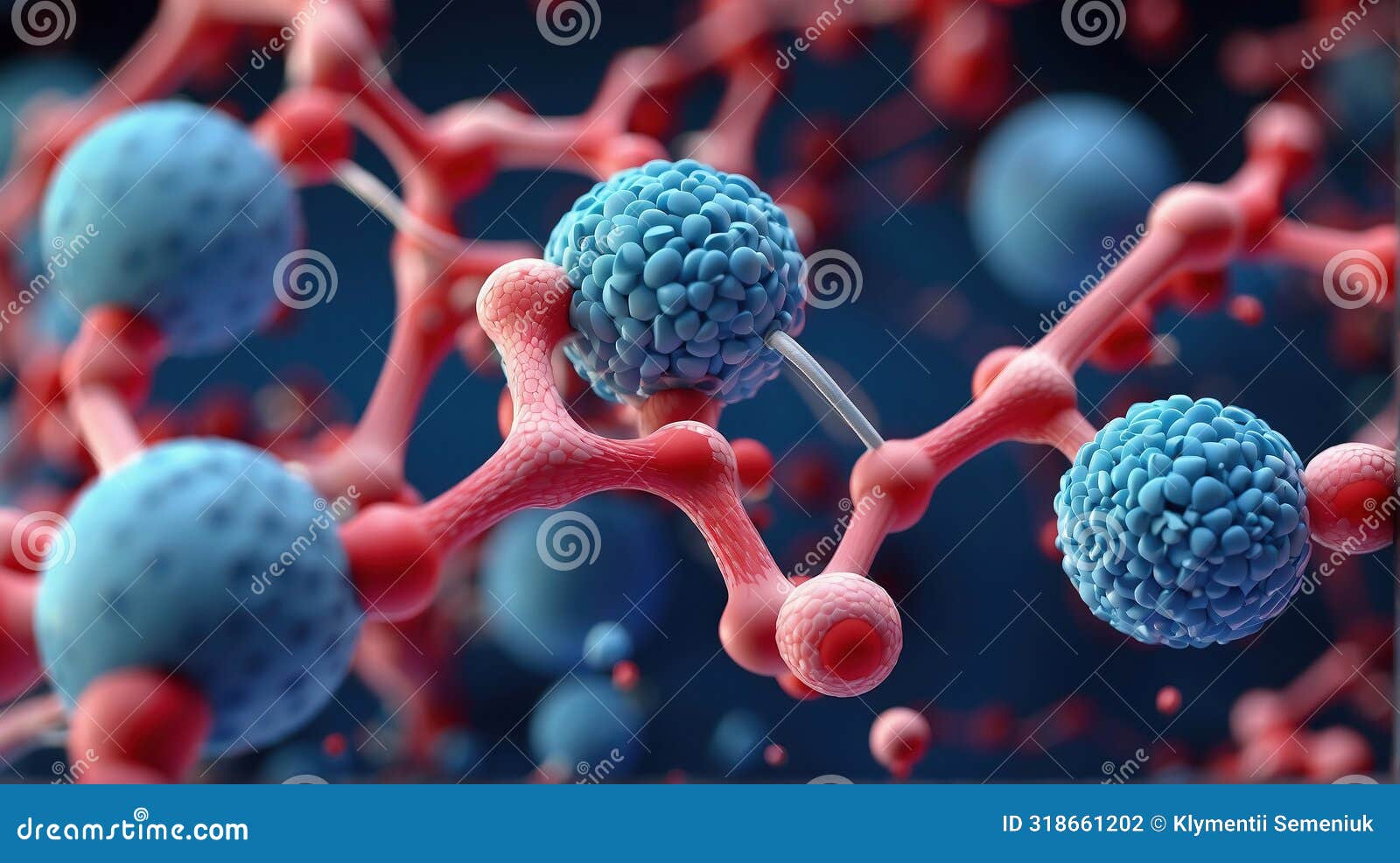 Synthesis of Collagen, 3d Rendering Visualization Stock Illustration ...