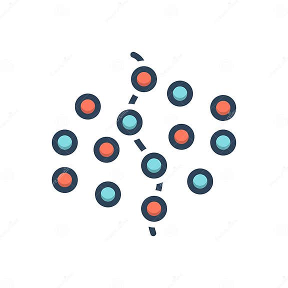 Color Illustration Icon for Synthesis, Protein and Atomic Stock Vector ...