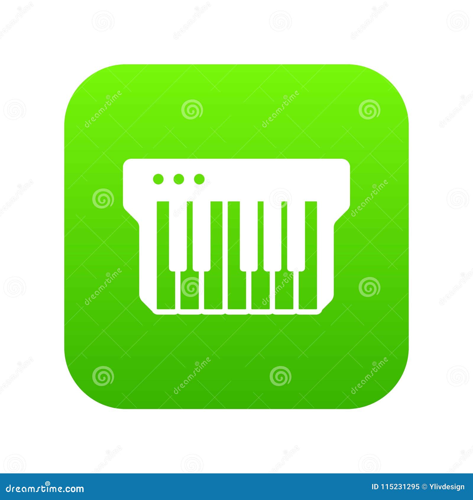 Synthesizer Icon Green Vector Stock Vector - Illustration of classical ...