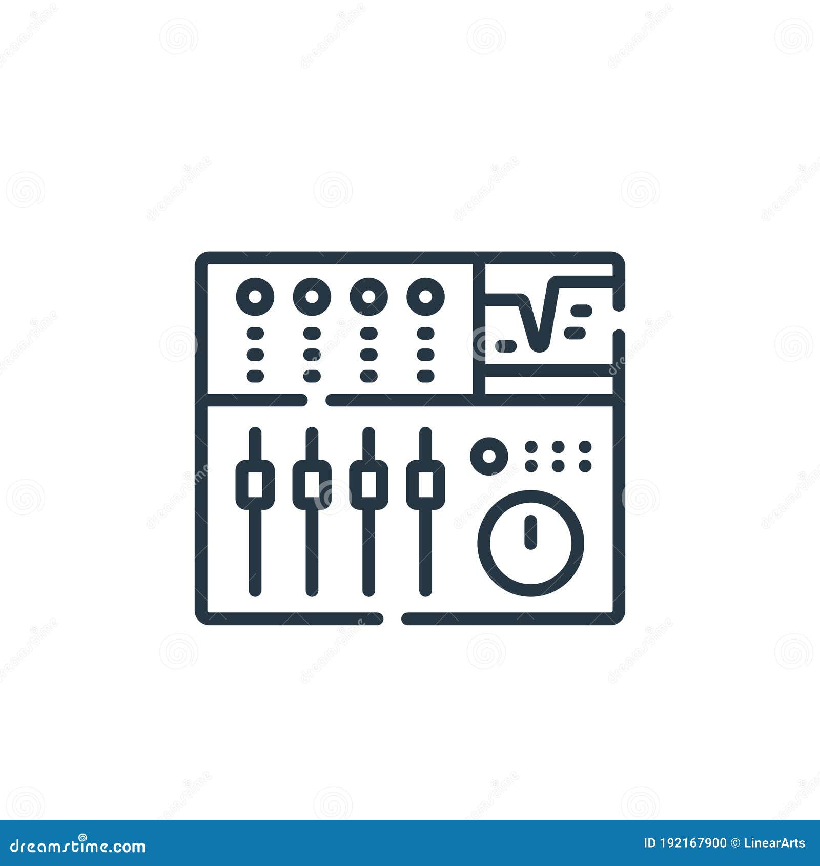 Synthesizer Icon Vector from Rock and Roll Concept. Thin Line ...