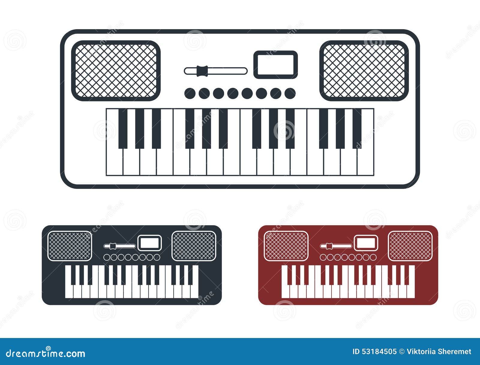 Synthesizer Icons Set, Vector Illustration Stock Vector - Illustration ...