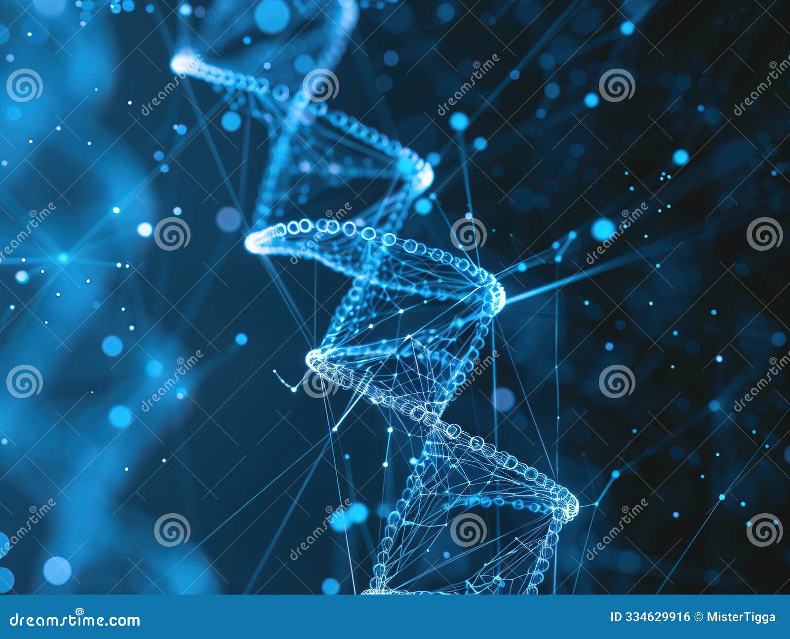 Synthetic Cyber DNA Molecule. Artificial Intelligence Neural Network ...