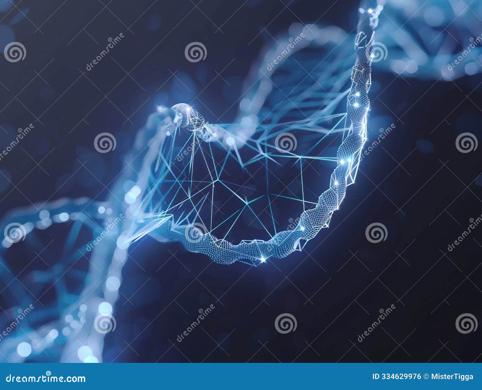 Synthetic Cyber DNA Molecule. Artificial Intelligence Neural Network ...