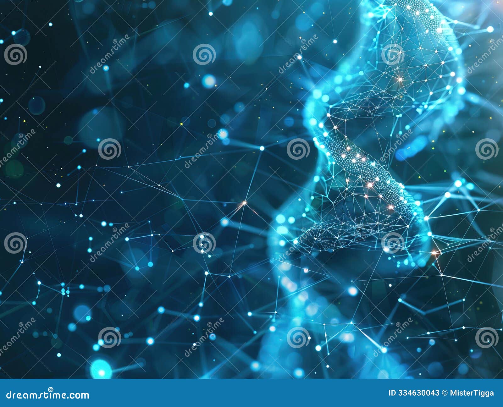 Synthetic Cyber DNA Molecule. Artificial Intelligence Neural Network ...