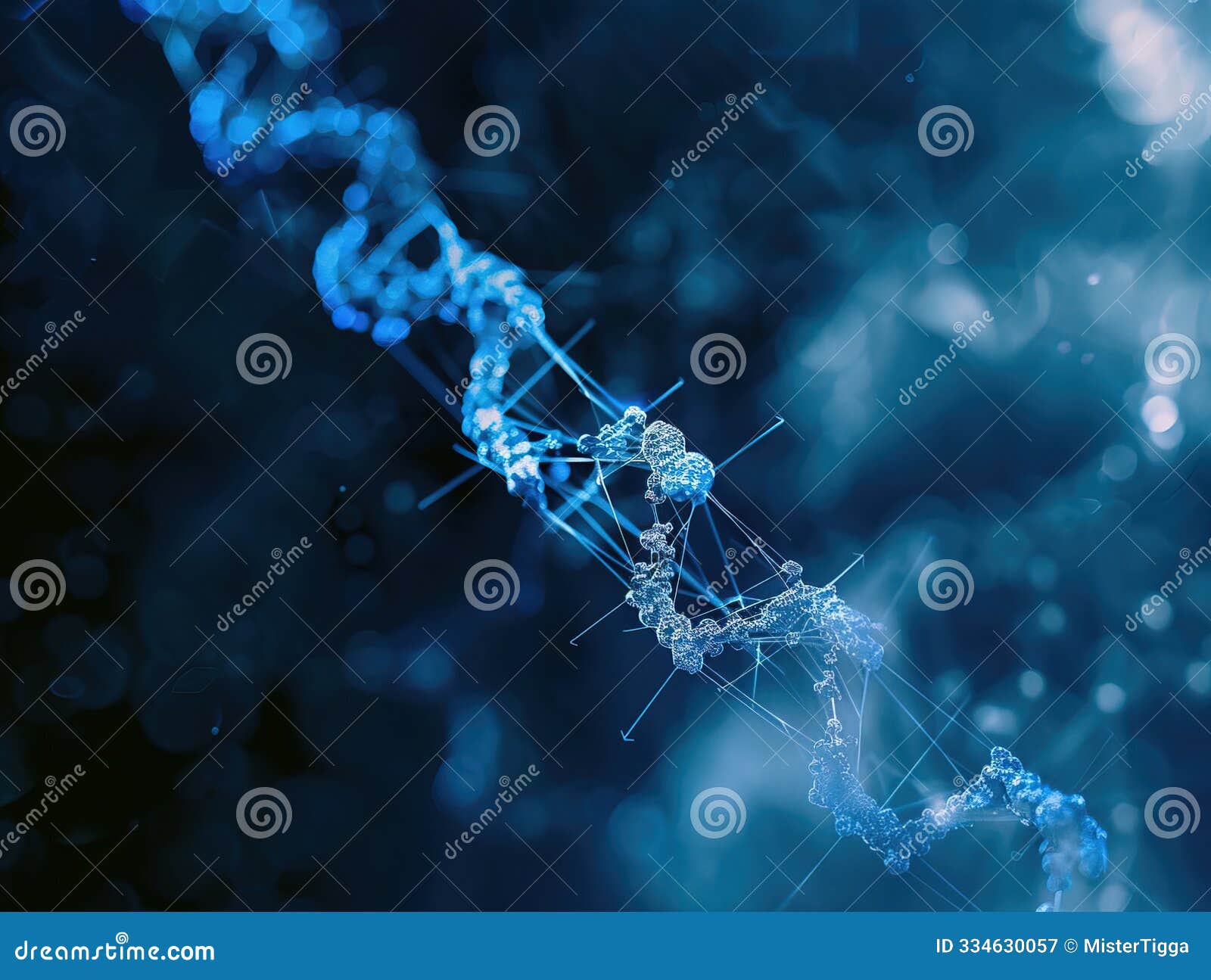 Synthetic Cyber DNA Molecule. Artificial Intelligence Neural Network ...