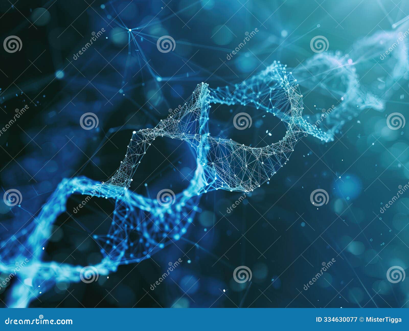 Synthetic Cyber DNA Molecule. Artificial Intelligence Neural Network ...