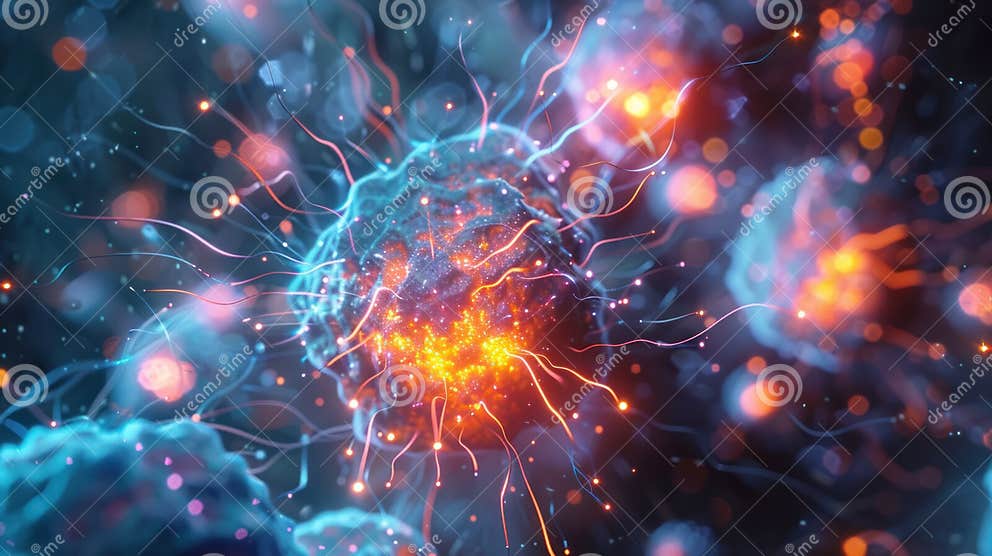 Synthetic Intelligence Core, Glowing Abstract ,Generative AI Stock ...