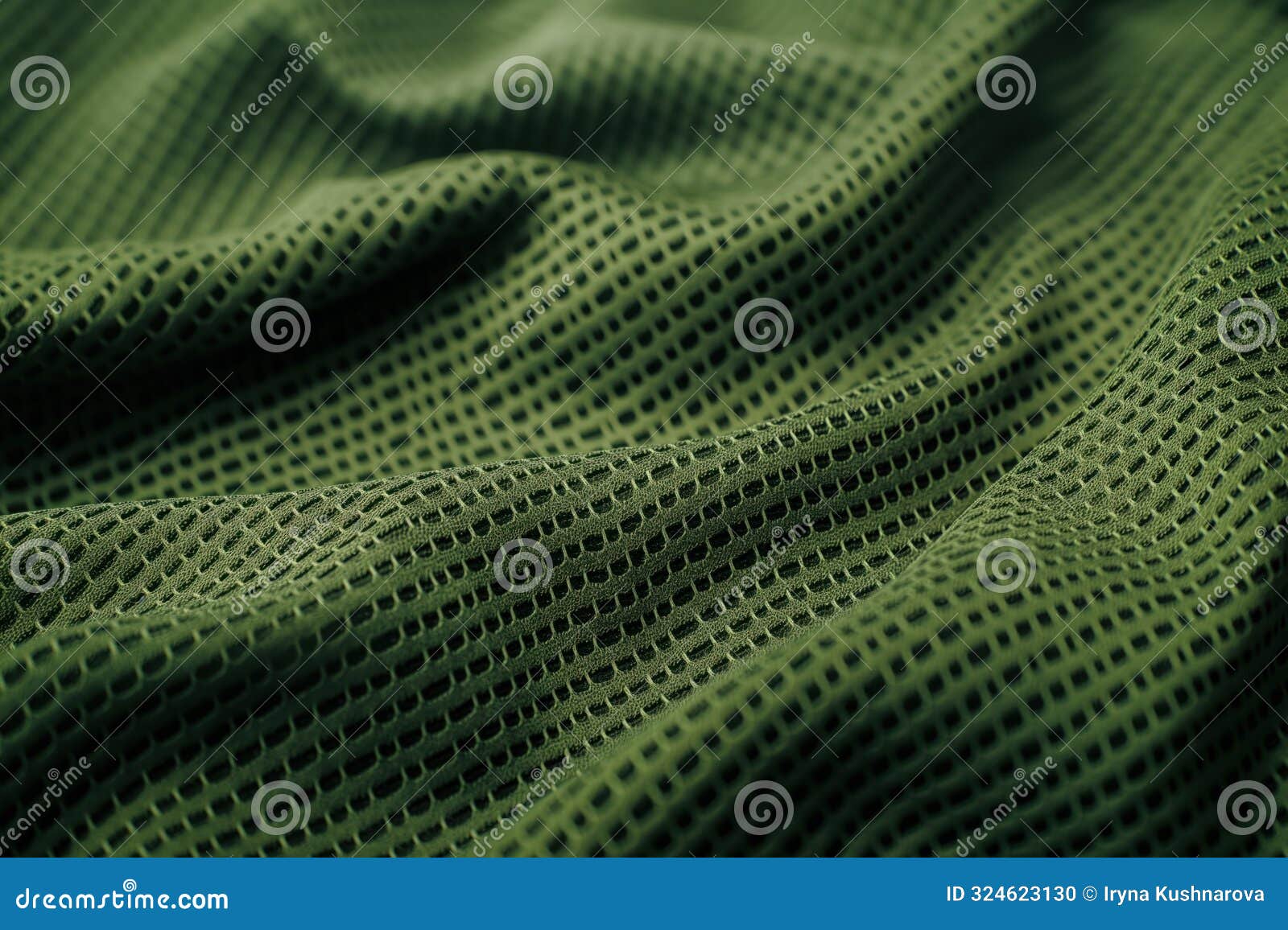 Close-up of Textured Fabric with Grid Pattern, Green and Black ...