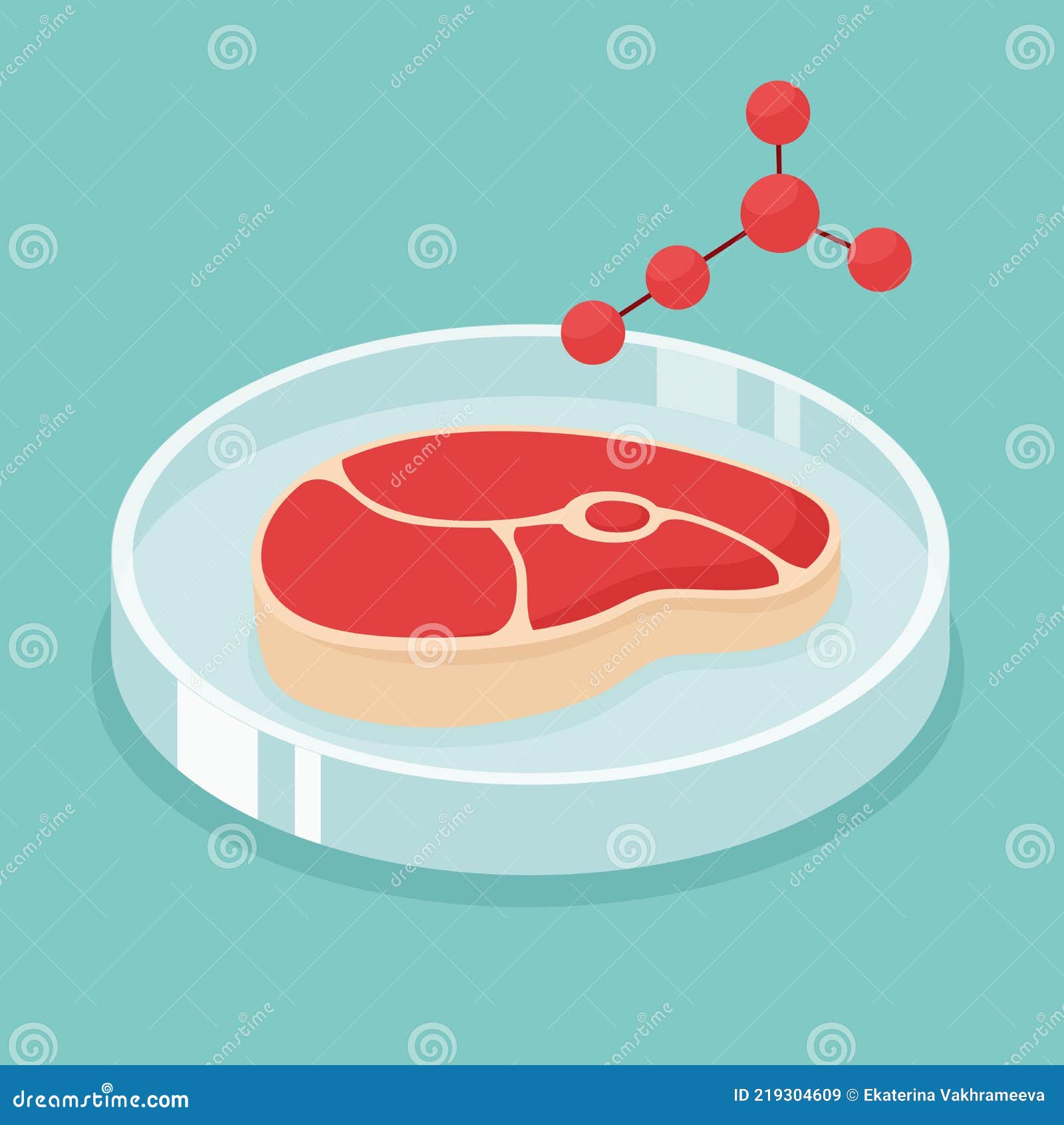 Synthetic Meat Concept. Farmed Beef Steak in the Laboratory. Vector ...