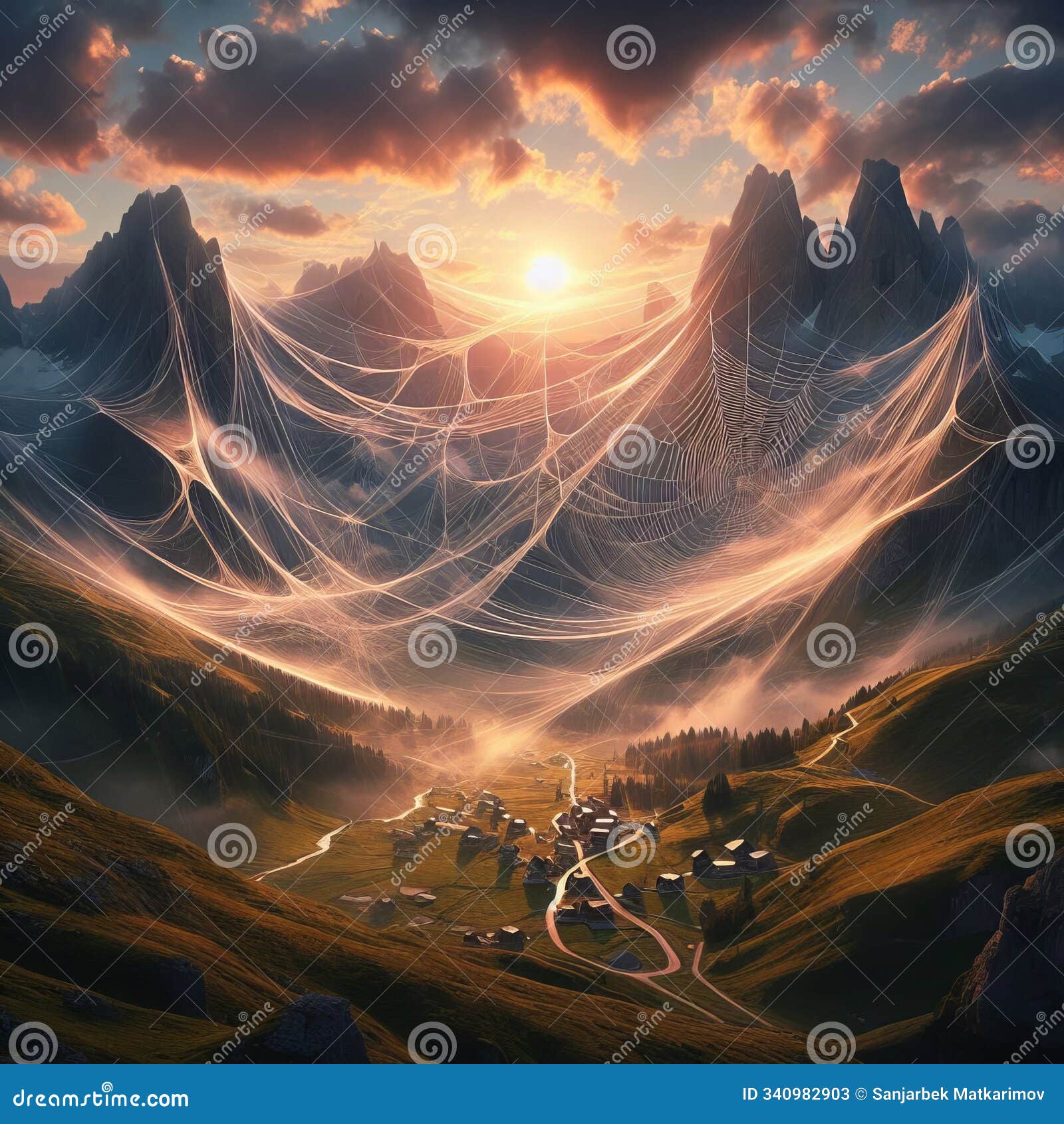 Synthetic Shroud a High Tech Artificial Cobweb with a Smooth Lus Stock ...