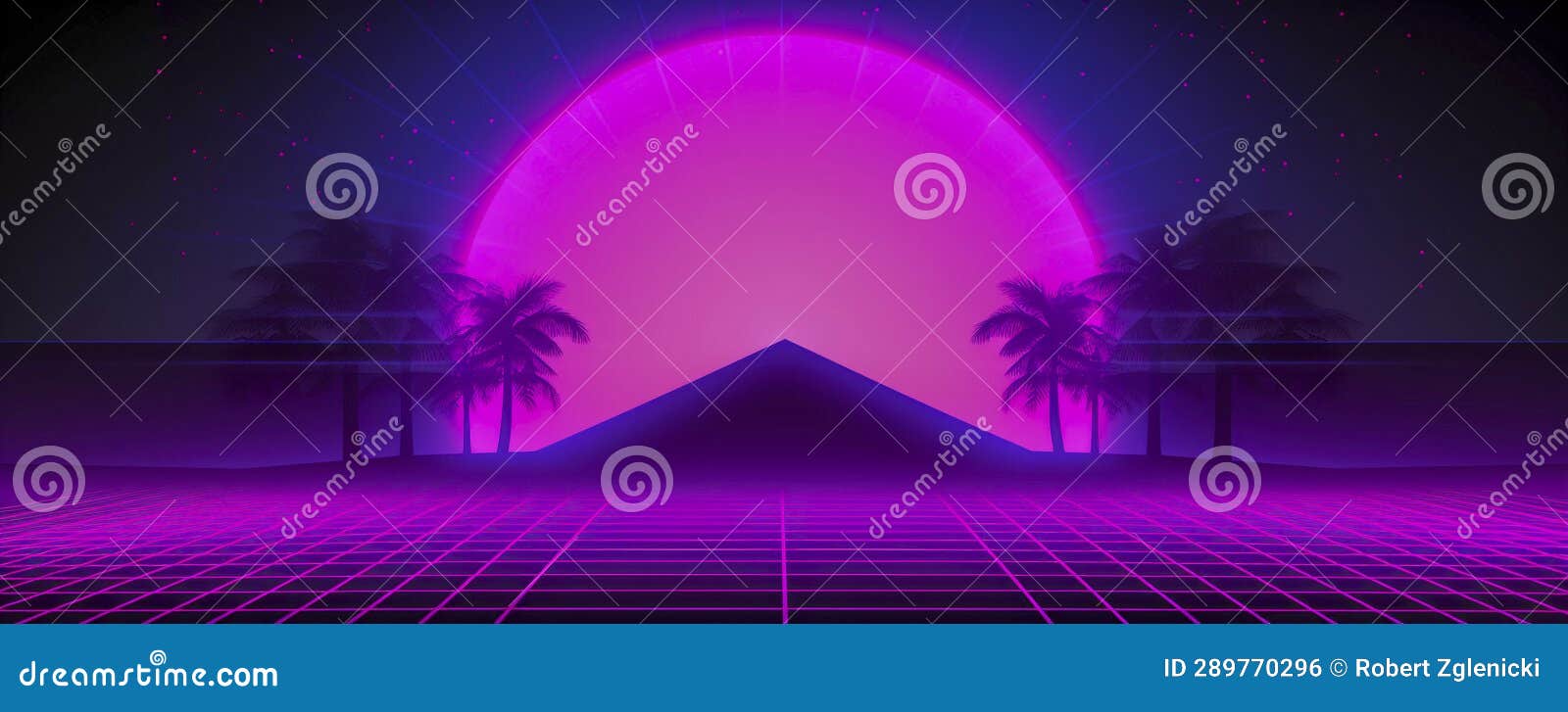 Synthwave Aesthetics: Minimalist Retro Background, Generative AI Stock ...